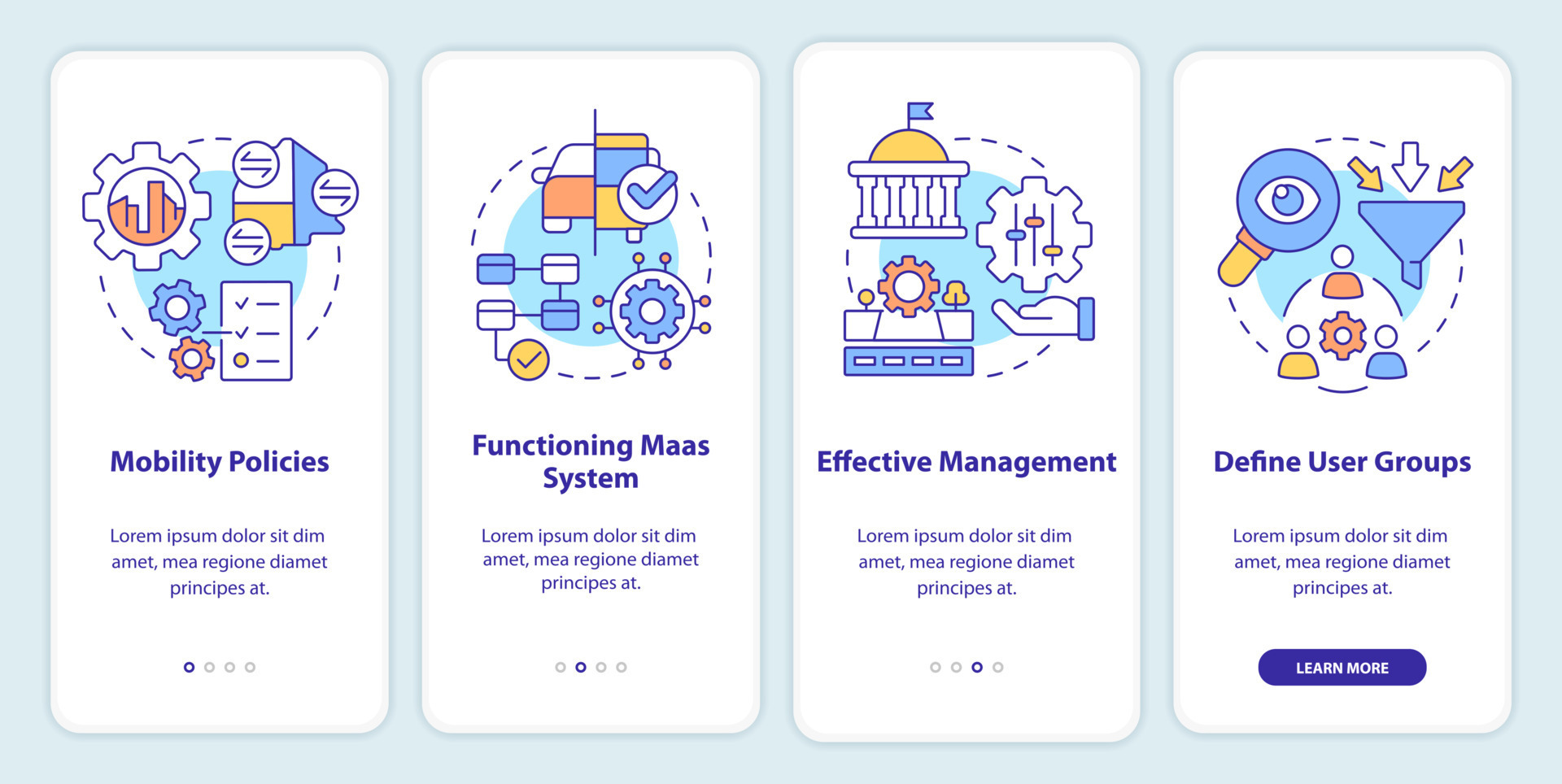 Maas Introduction Components Onboarding Mobile App Screen Data Walkthrough 4 Steps Editable