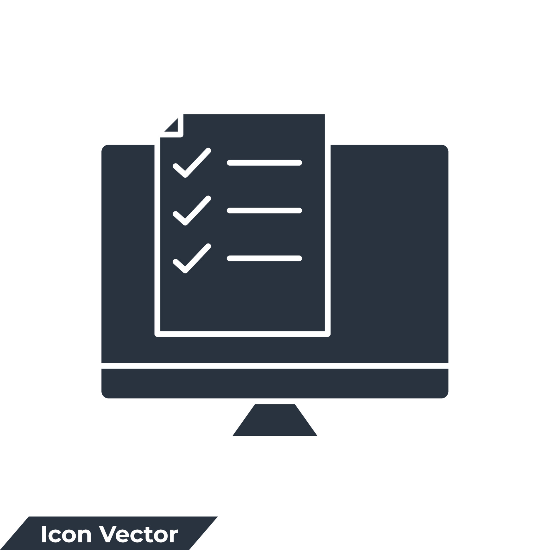Checklist Browser Window Icon Logo Vector Illustration Computer And Document Checklist Symbol