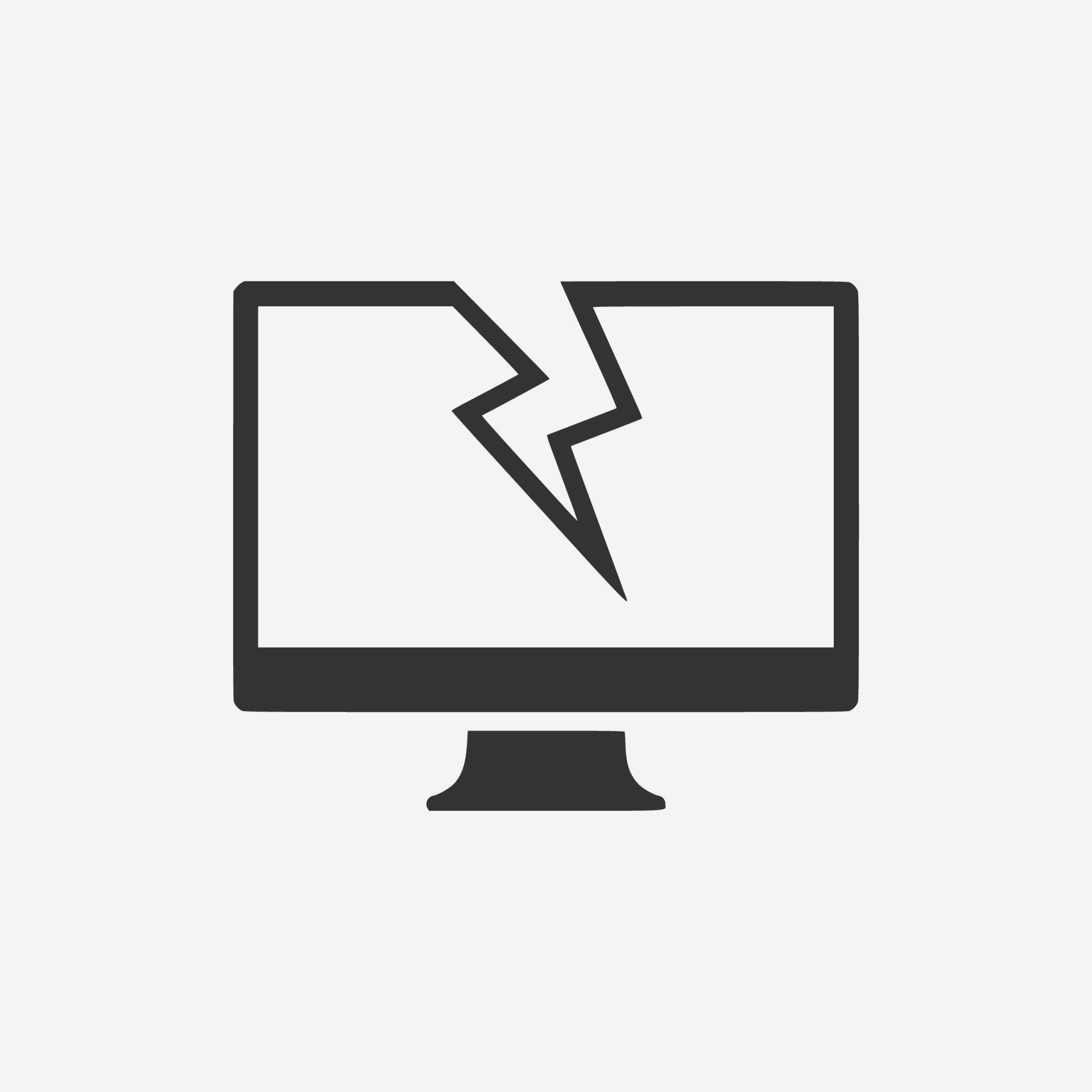 Broken Computer Icon Broken Computer Icon Symbol Broken Monitor