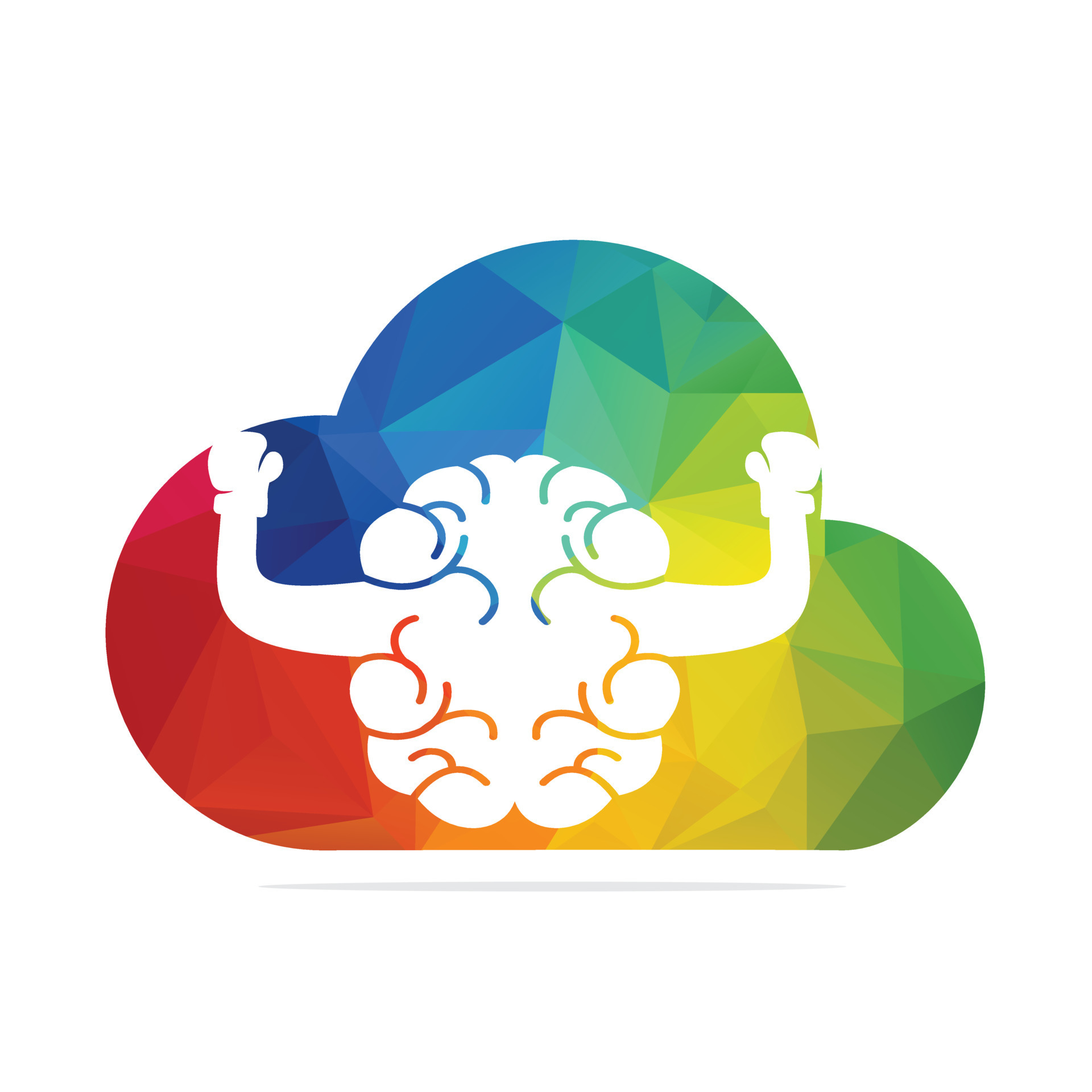 Boxing brain in cloud shape logo concept design. Cloud brain logo vector design. 11482537 Vector ...