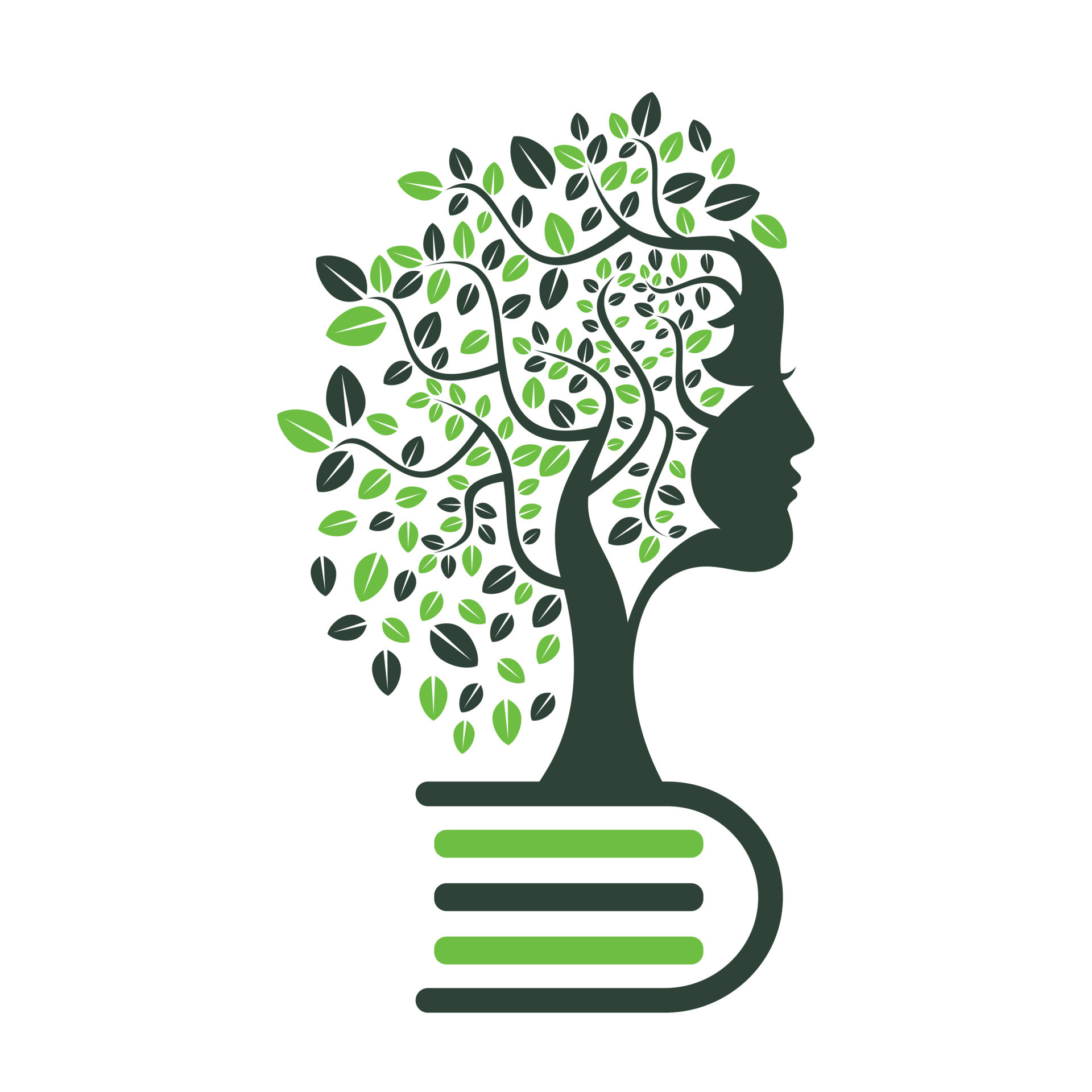 Female Education tree concept design. Book with women face tree logo ... Female Education tree concept design. Book with women face tree logo ...