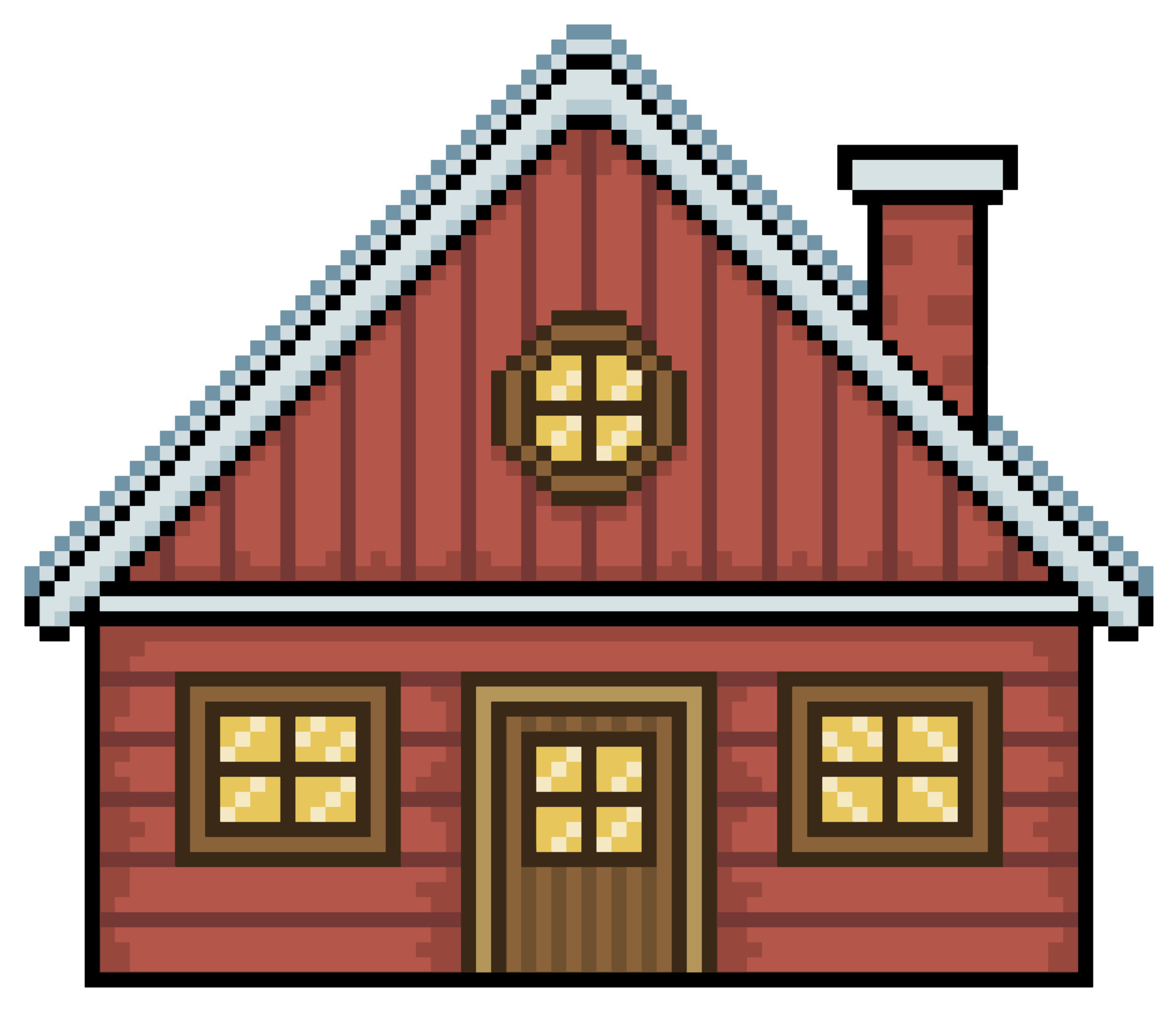 Pixel art red wooden house. lumberjack house vector icon for 8bit game ... Pixel art red wooden house. lumberjack house vector icon for 8bit game ...