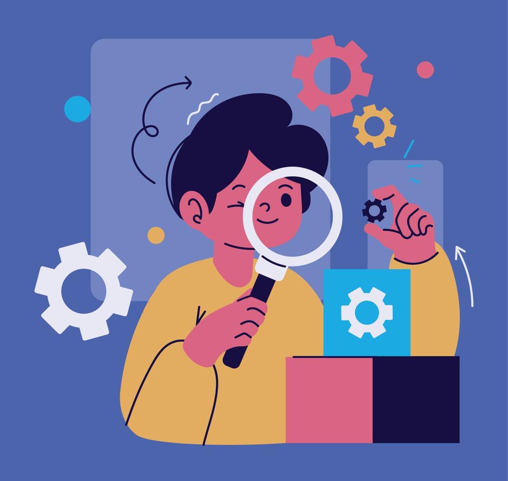 Developer Working And Analyzing 11485054 Vector Art At Vecteezy