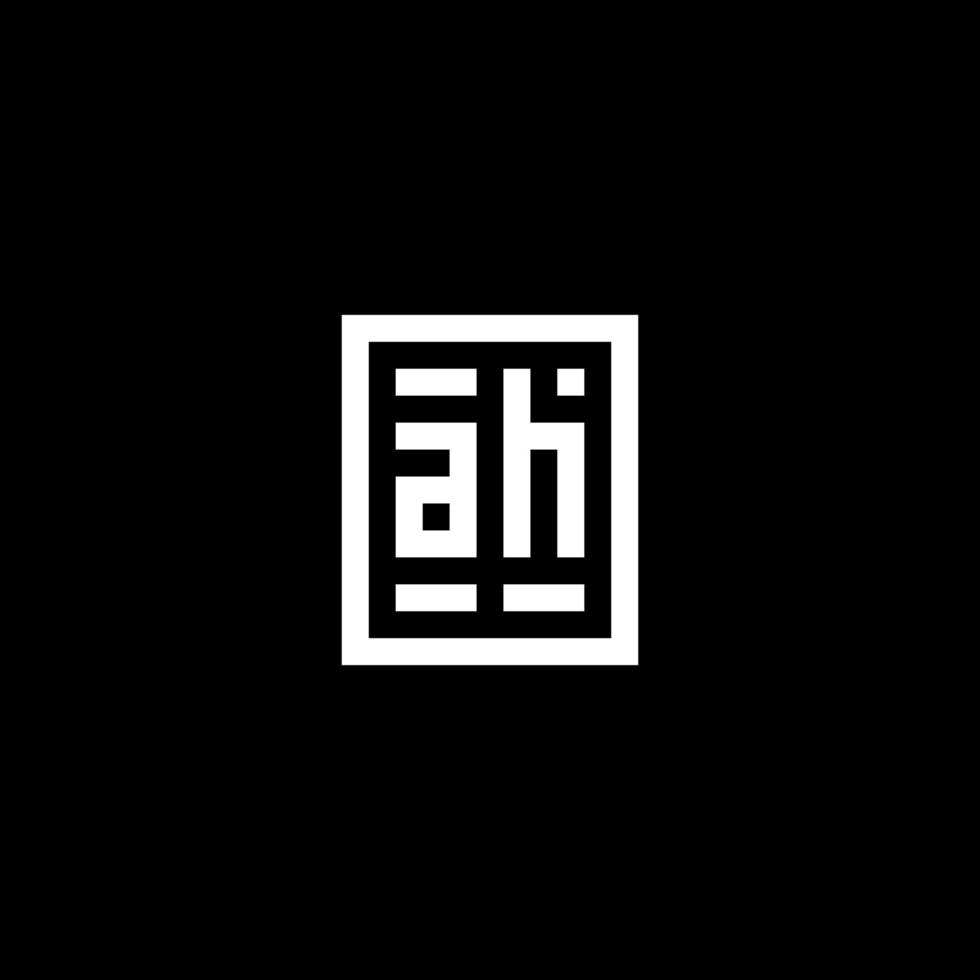 AH initial logo with square rectangular shape style 11488749 Vector Art at Vecteezy