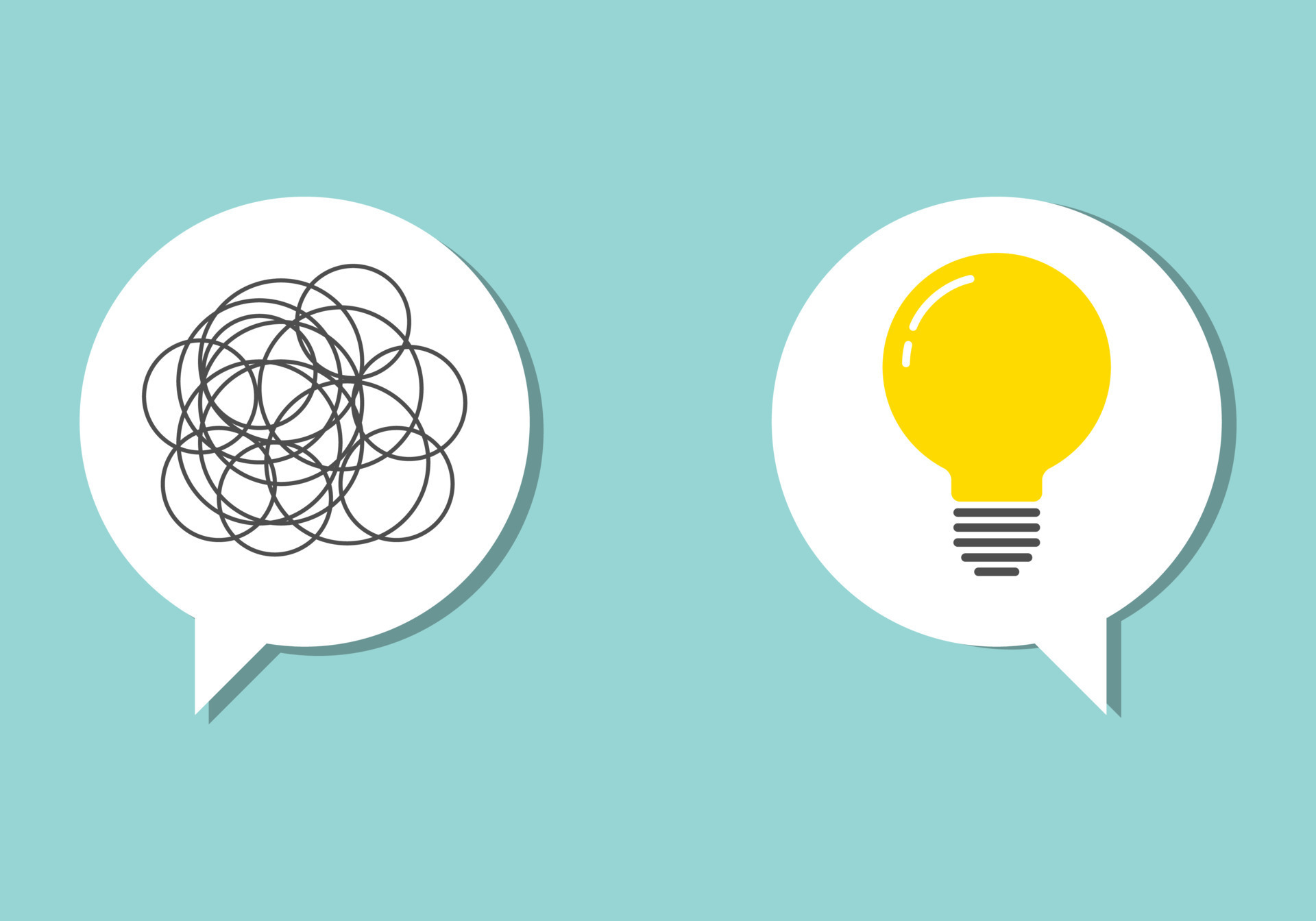 Confuse and Light bulb speech bubble sign. Idea solution. Problem ... Confuse and Light bulb speech bubble sign. Idea solution. Problem ...