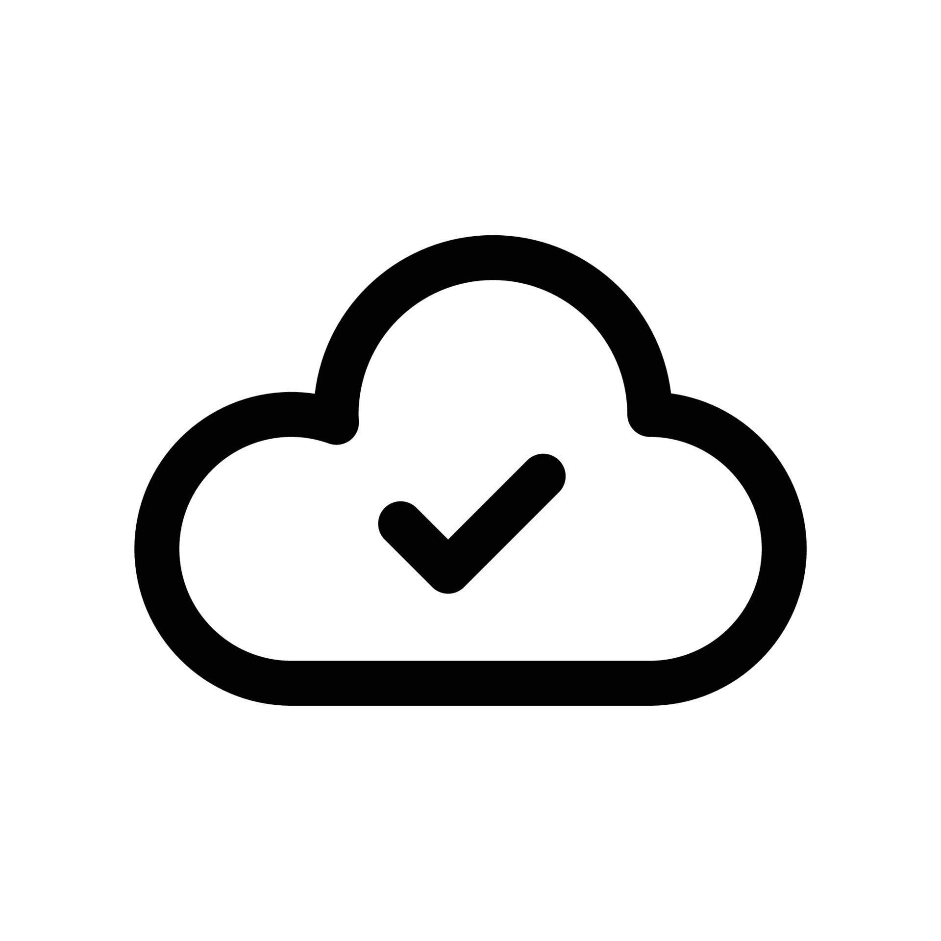 Synced Cloud Icon In Black Outline Style 11491233 Vector Art At Vecteezy