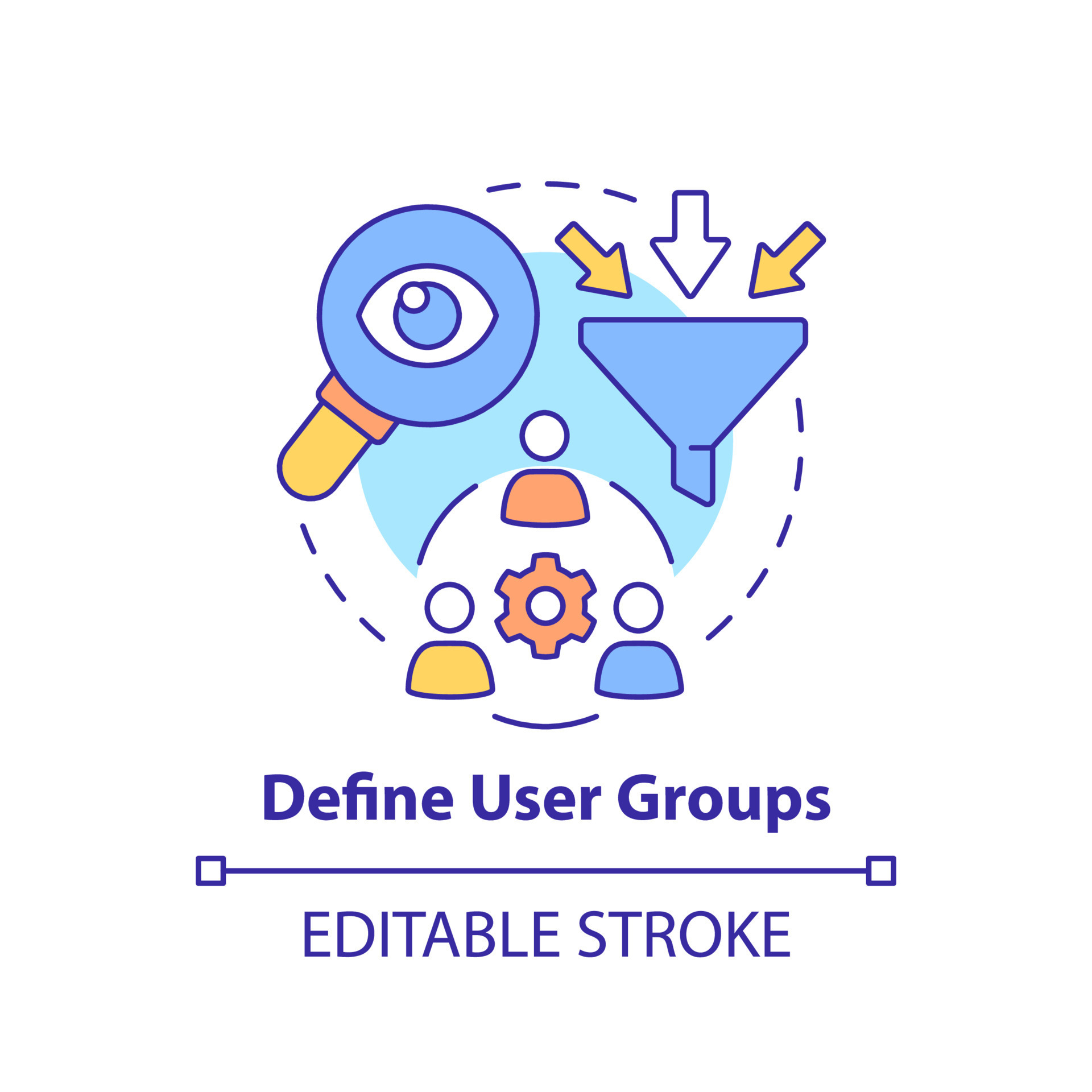 Define User Groups Concept Icon Customers Needs Maas Introduction Component Abstract Idea Thin