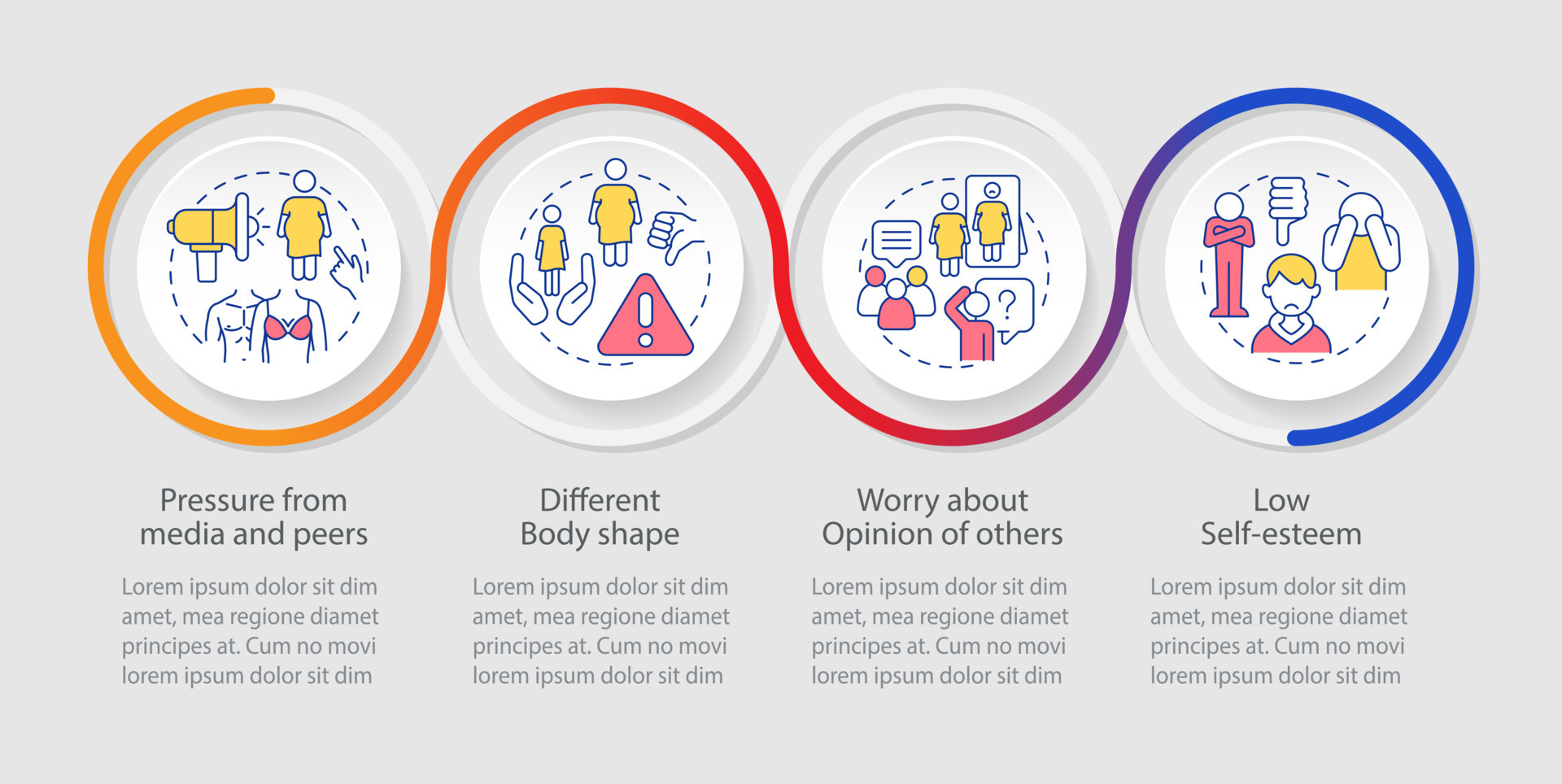 Body image perception in adolescents loop infographic template ...