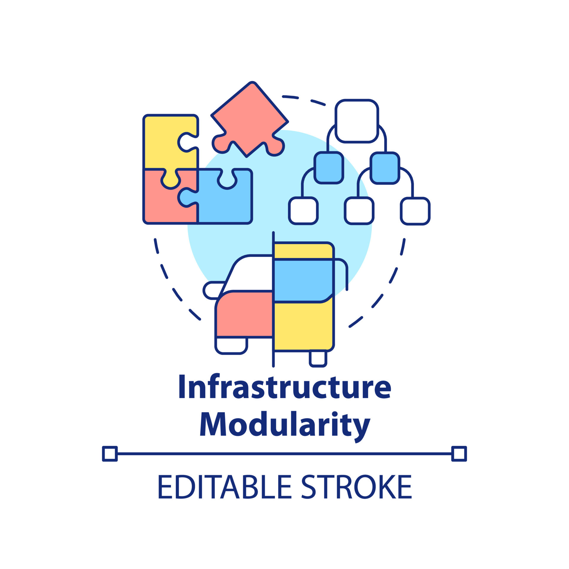 Infrastructure Modularity Concept Icon Components Allocation Maas