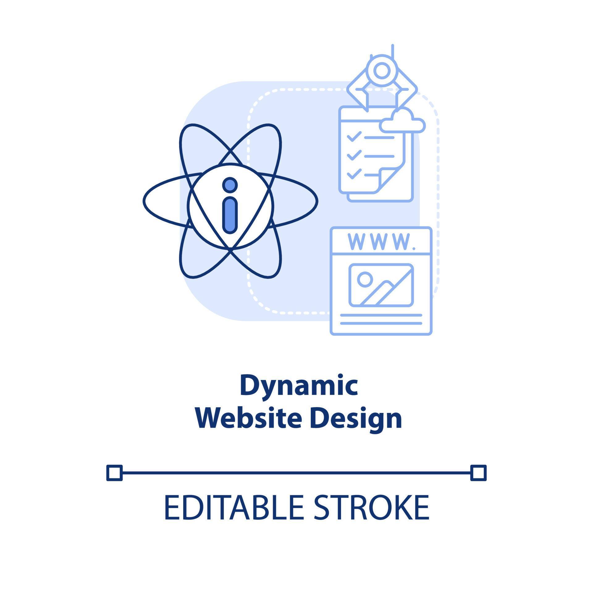 Dynamic website design light blue concept icon. Web designing abstract ...