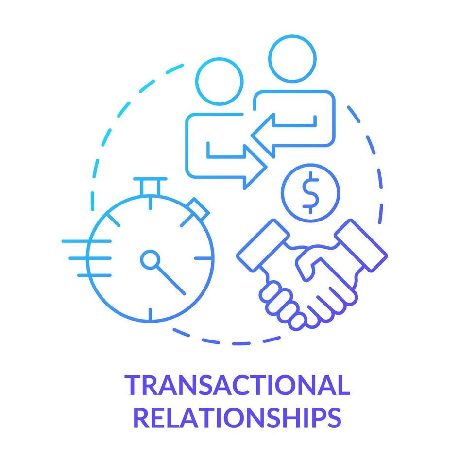 Transactional relationships blue gradient concept icon. Buyer-seller ... Transactional relationships blue gradient concept icon. Buyer-seller ...