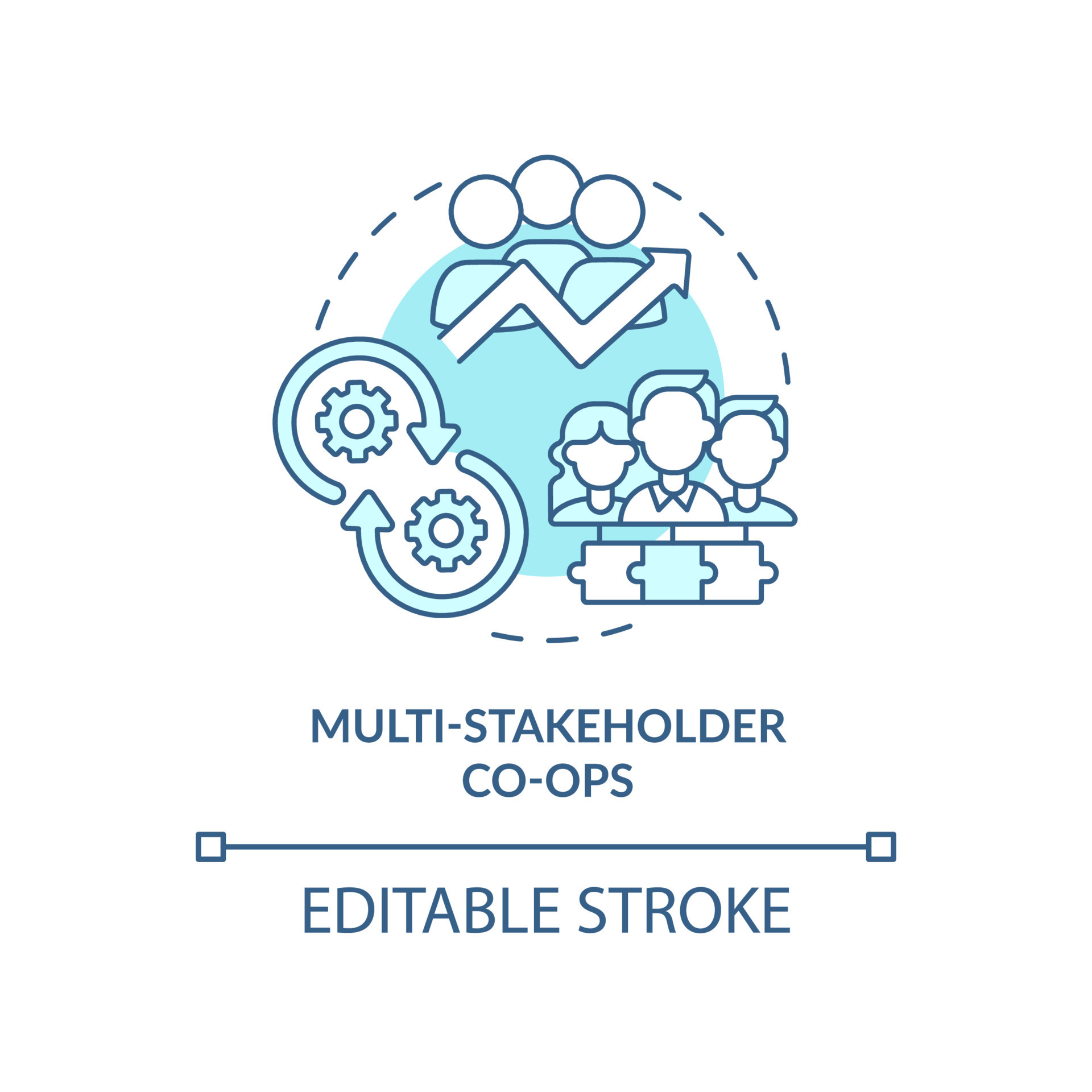 Multi Stakeholder Co Ops Turquoise Concept Icon Multi Membership Abstract Idea Thin Line