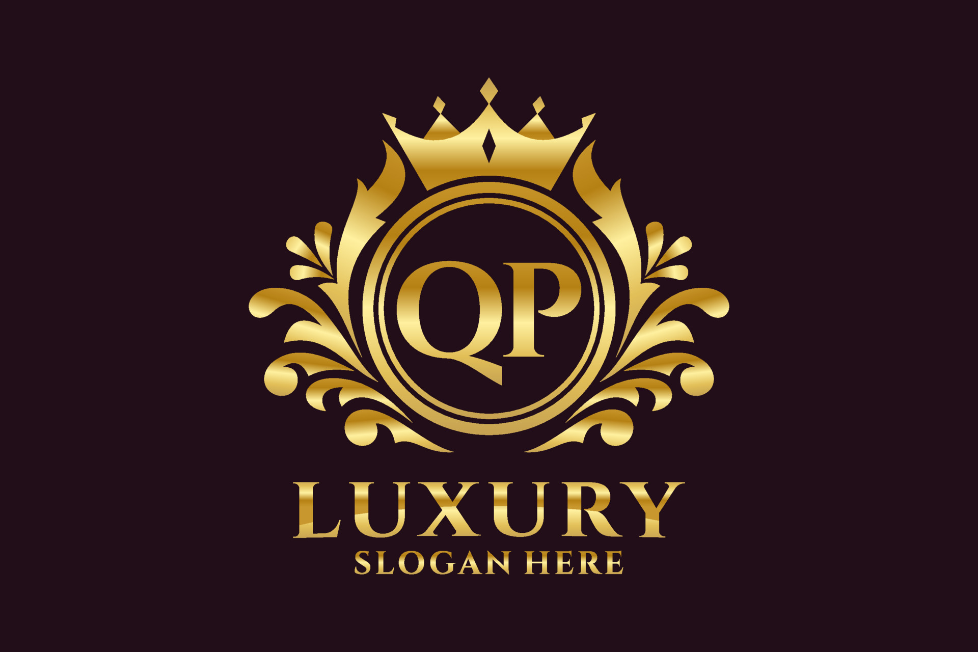 Initial QP Letter Royal Luxury Logo template in vector art for luxurious branding projects and ...