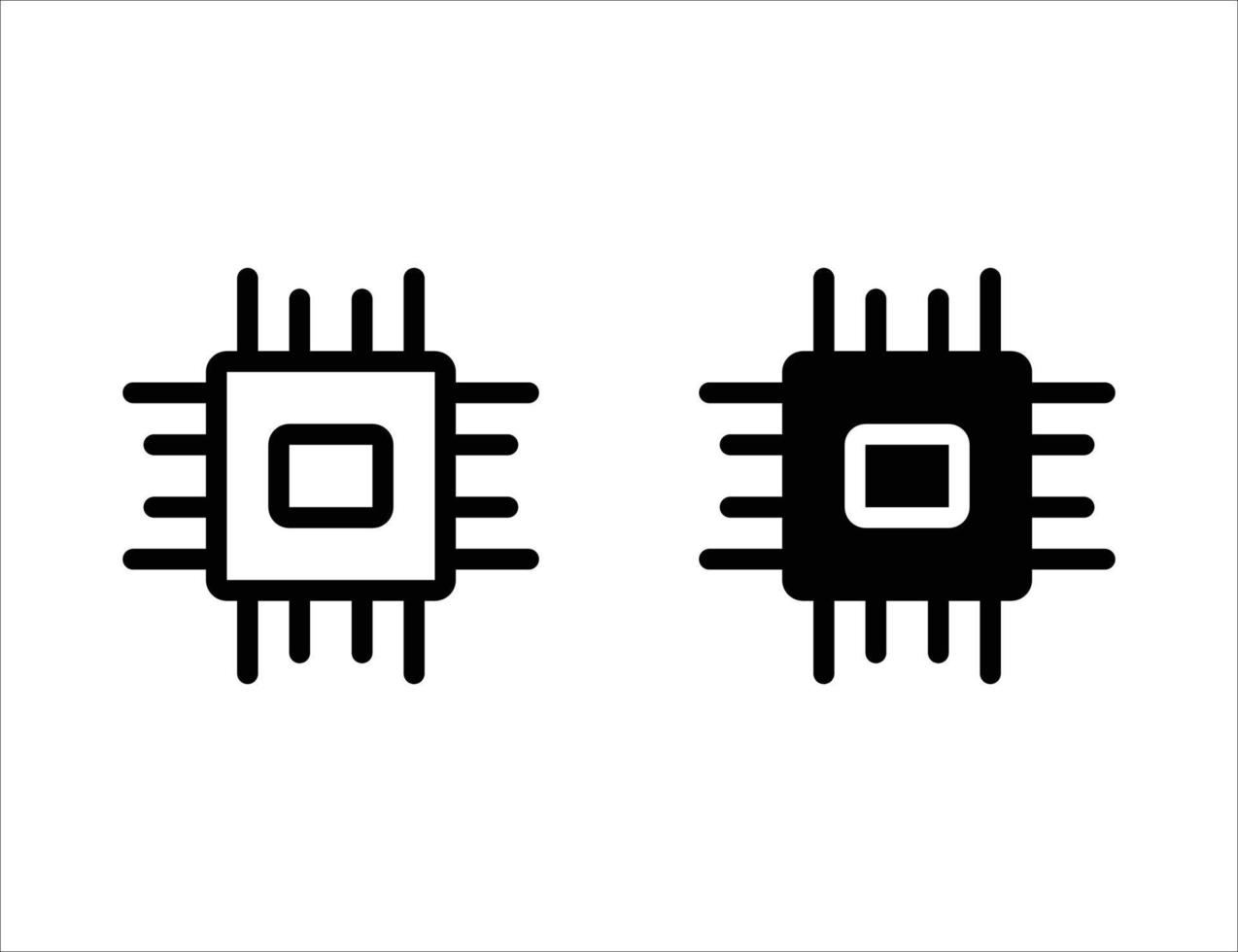 Microprocessor Icon Outline Icon And Solid Icon 11496320 Vector Art At Vecteezy