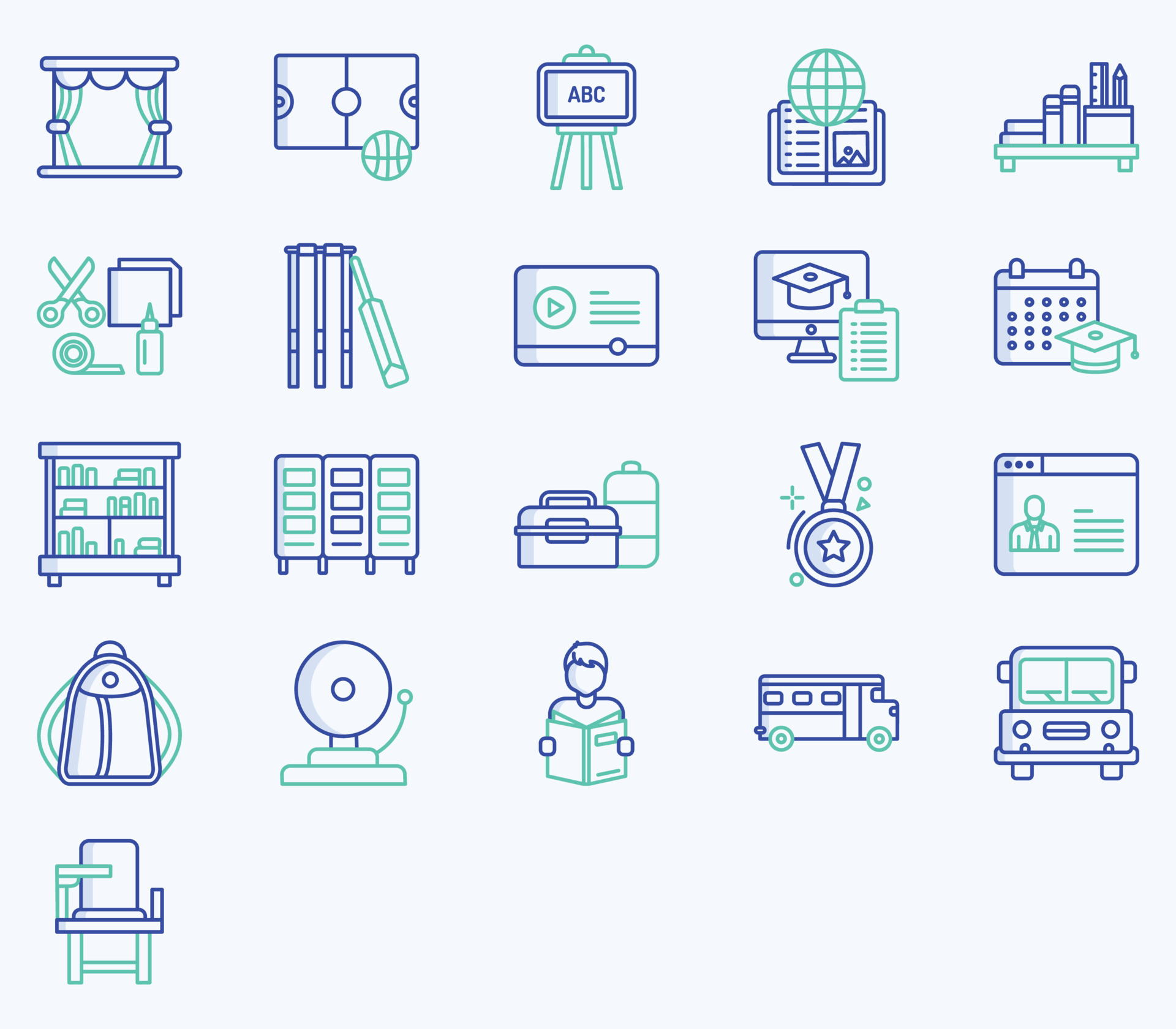 Simple icon set of School and academy Vector Line Icons. Contains such ...