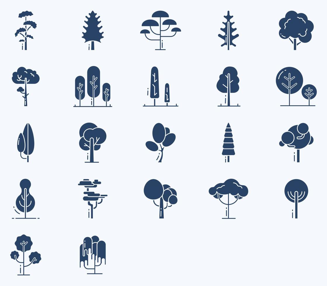 set of Trees and plants icons 11496540 Vector Art at Vecteezy