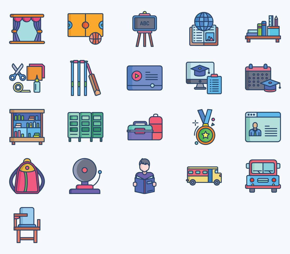 Simple icon set of School and academy Vector Line Icons. Contains such ...