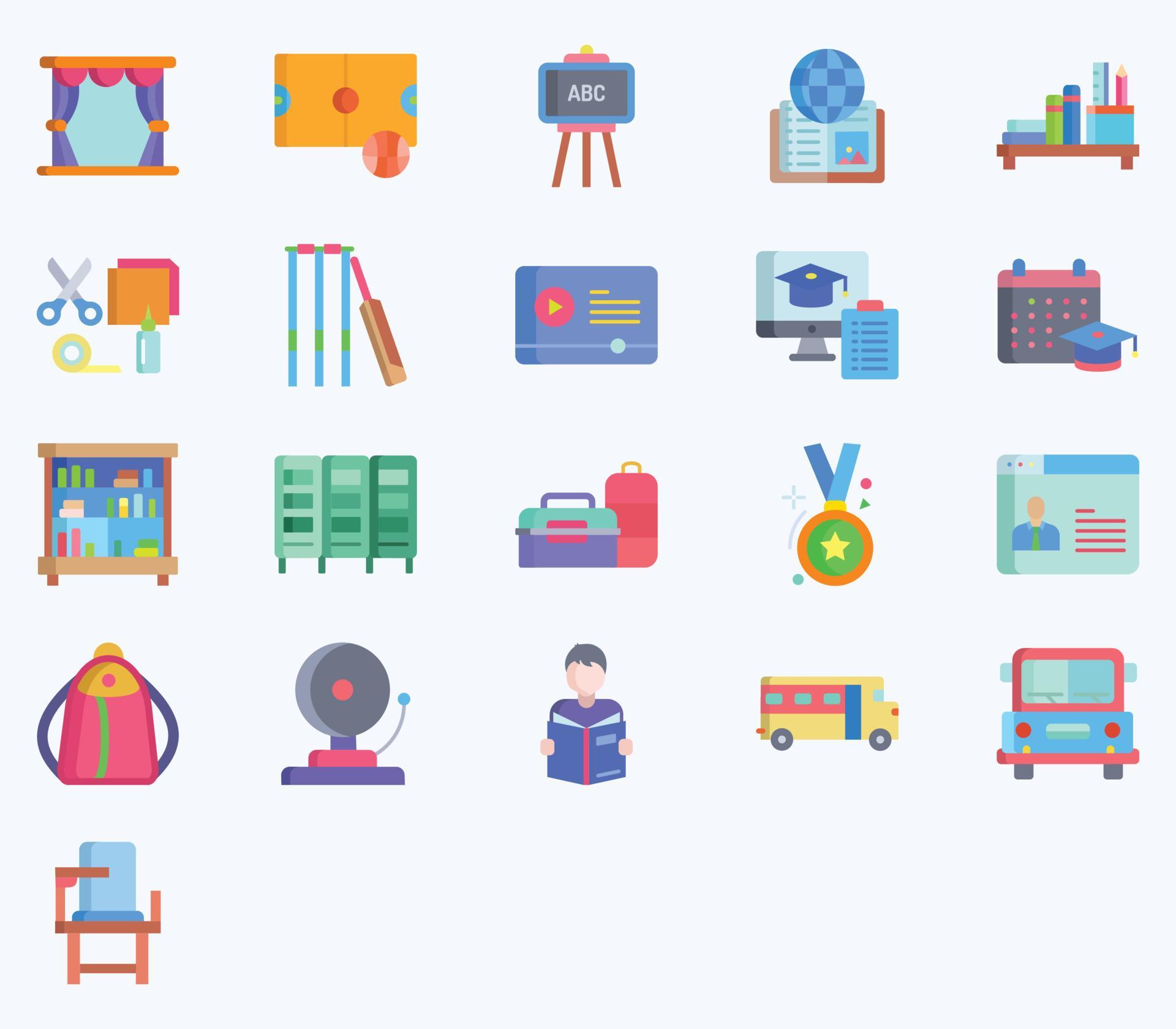 Simple icon set of School and academy Vector Line Icons. Contains such ...