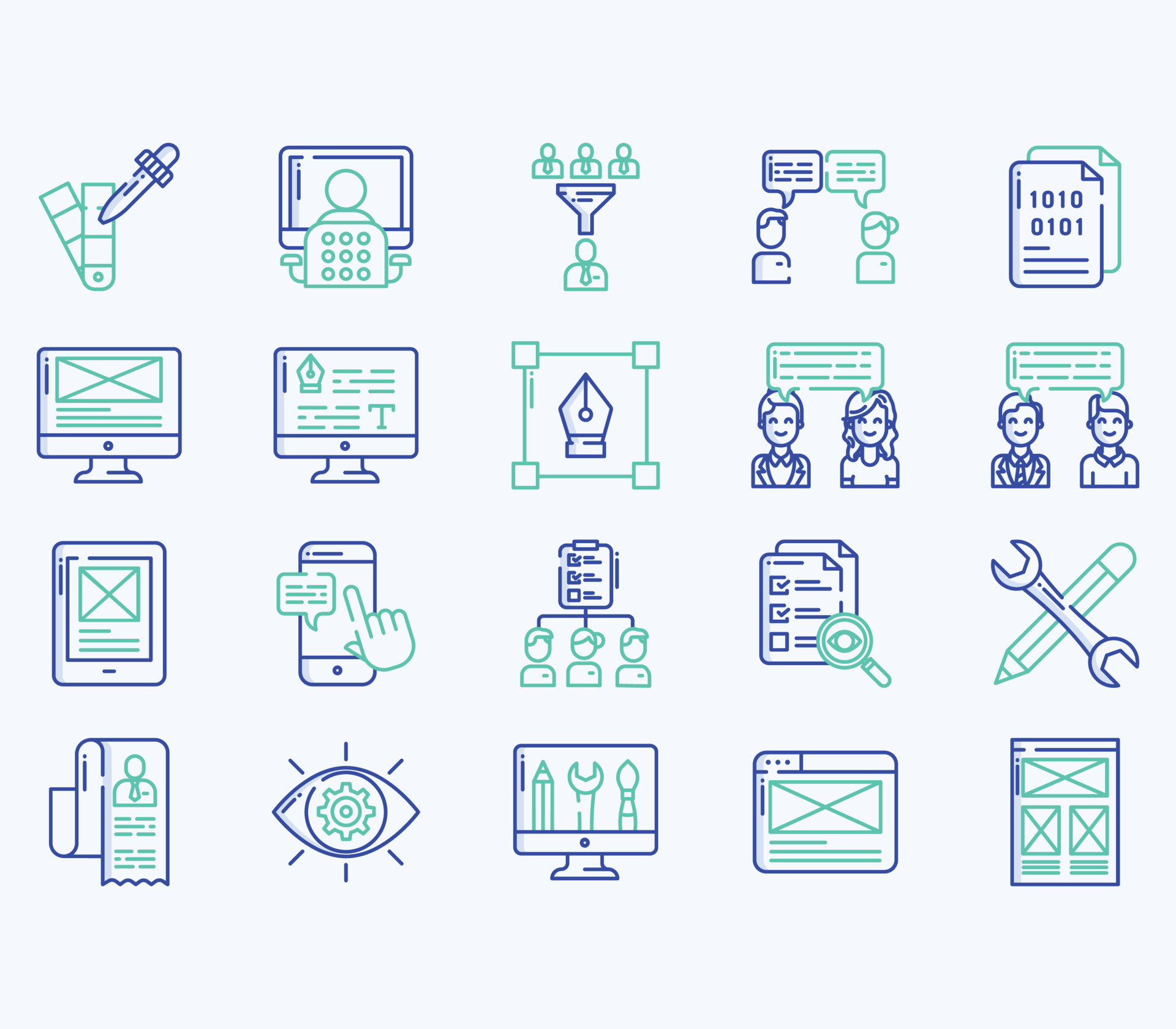 Simple Icon Set Of 40 Ux Ans Ui Vector Line Icons Contains Such Icons