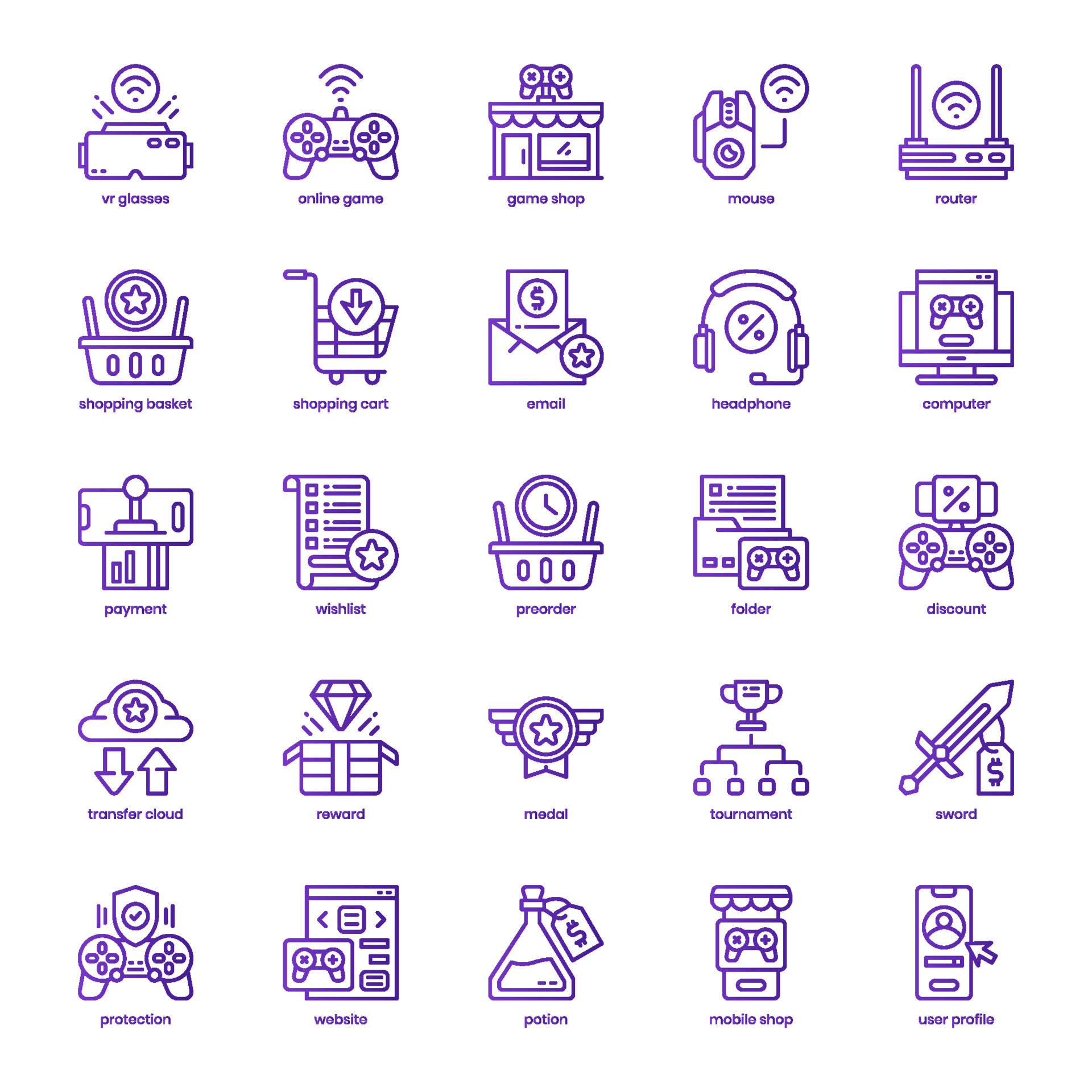 Game Shop icon pack for your website design, logo, app, UI. Game Shop icon basic line gradient ...