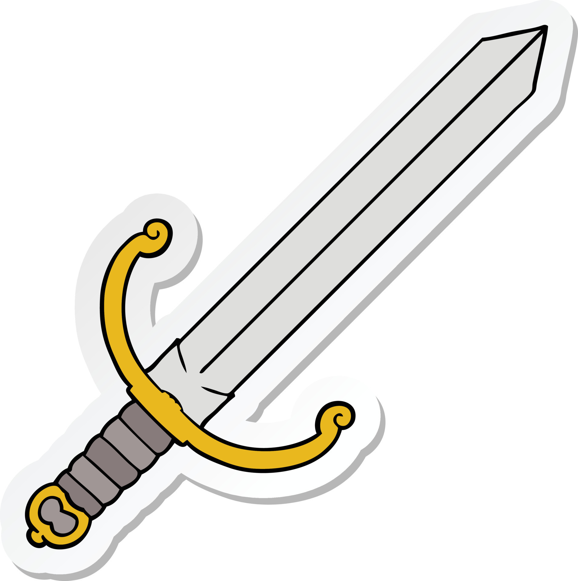 pegatina de una espada de dibujos animados 11502530 Vector en Vecteezy