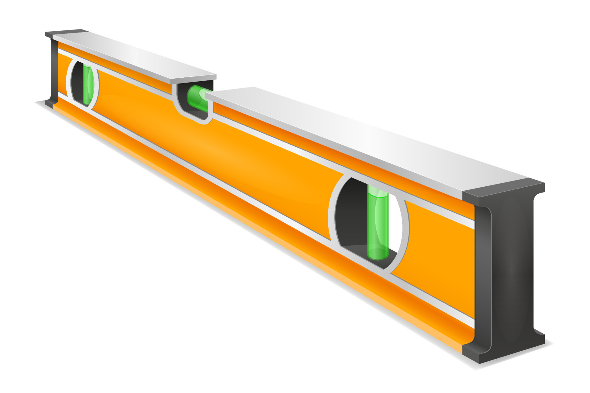 building level measuring device for determining a flat surface vector ...