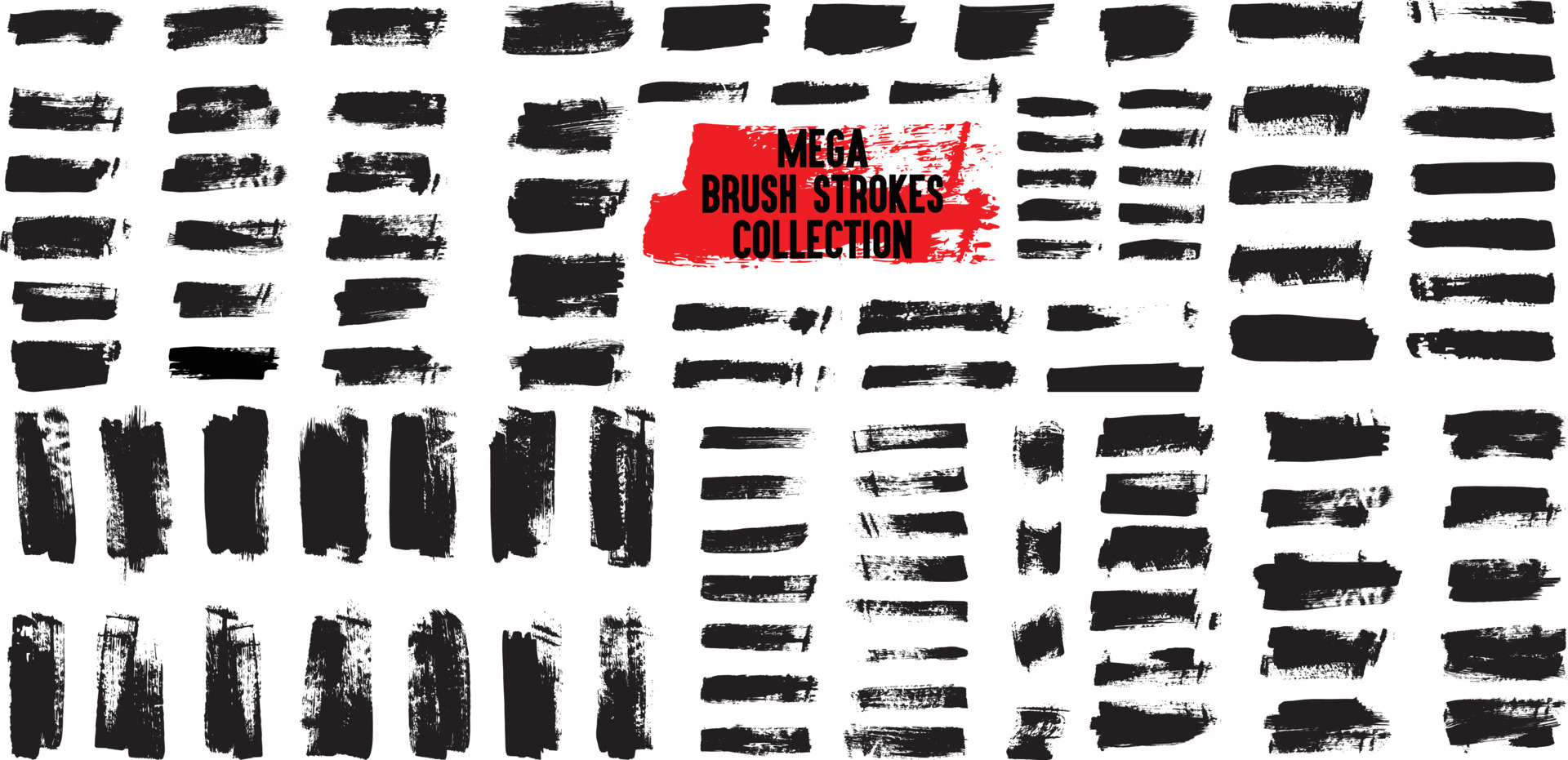 Set of grunge paint brush strokes 11505529 Vector Art at Vecteezy