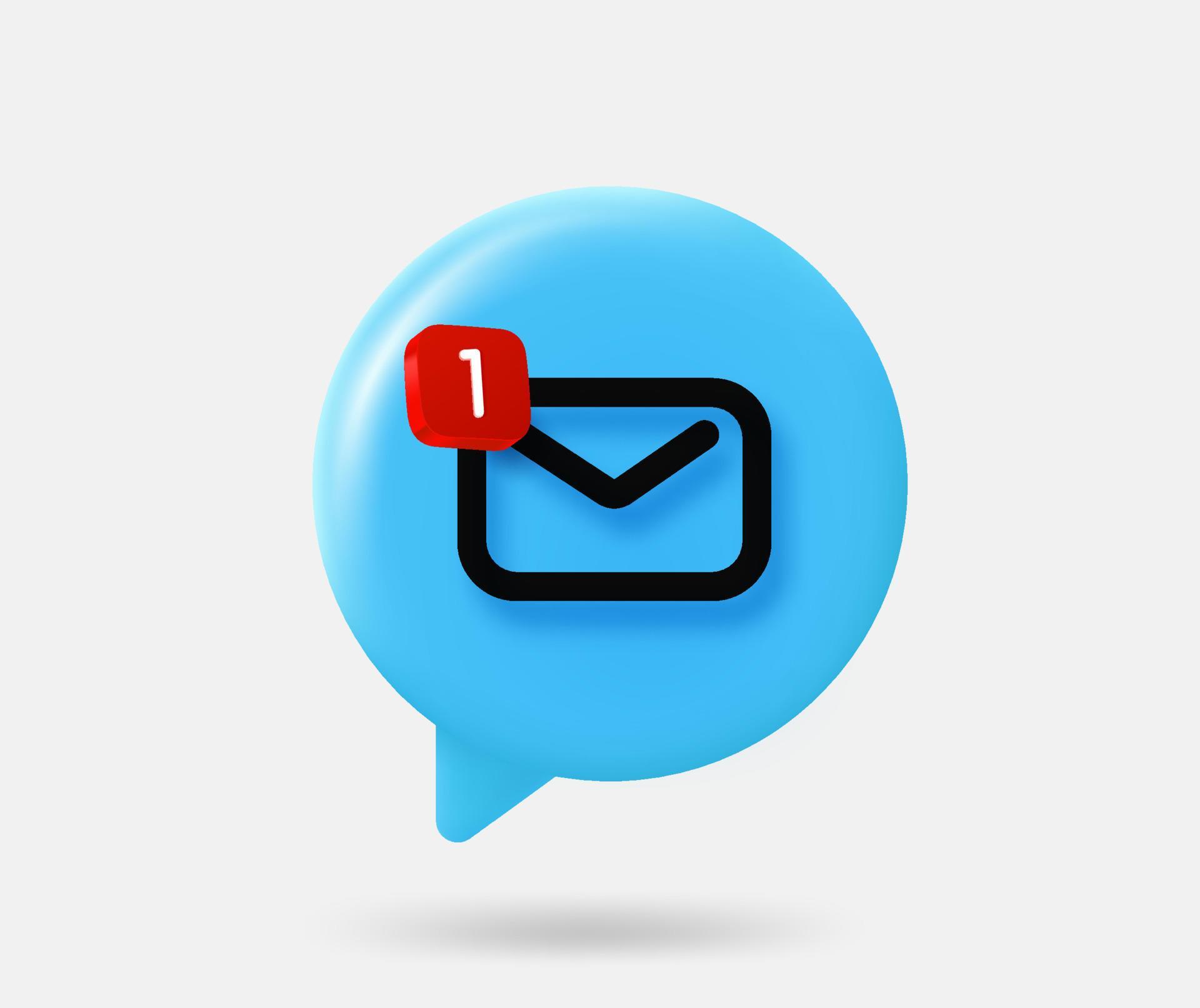 Speech cloud with new message sign. 3d vector isolated illustration ...