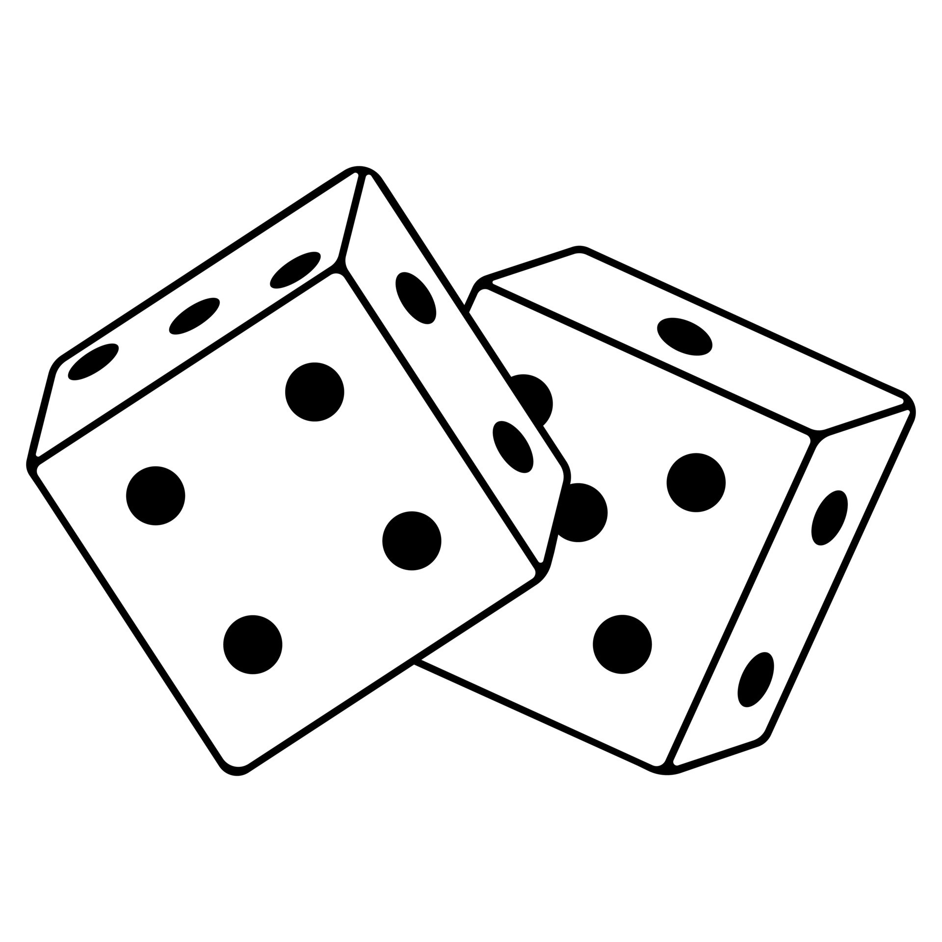 Dice, cubes, vector illustration outline icon isolated on white ... Dice, cubes, vector illustration outline icon isolated on white ...