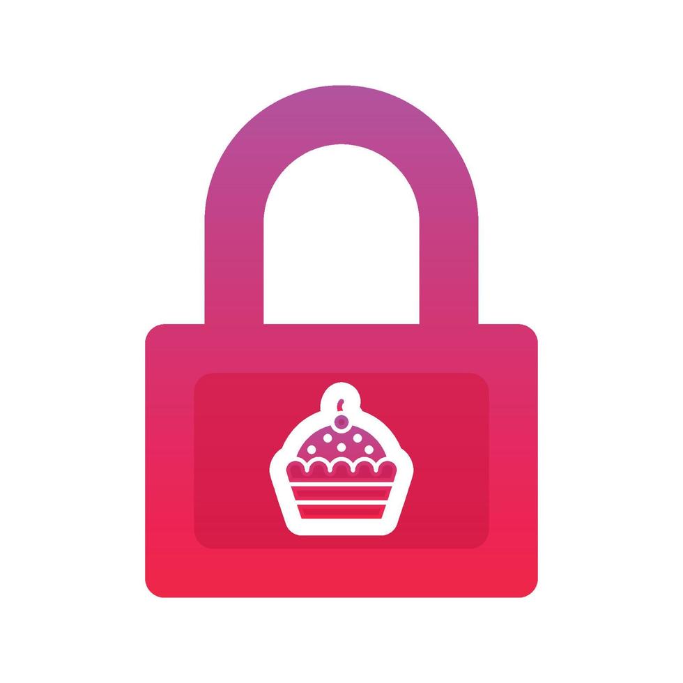 cupcake lock logo gradient design template icon element 11512104 Vector Art at Vecteezy