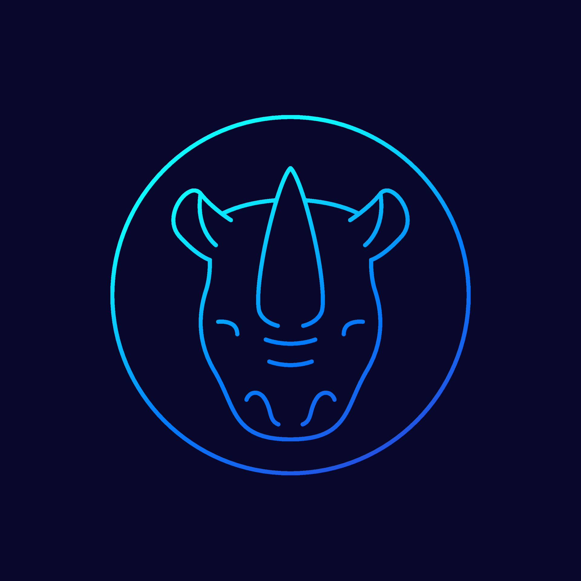rhino icon, animal head line vector 11512565 Vector Art at Vecteezy