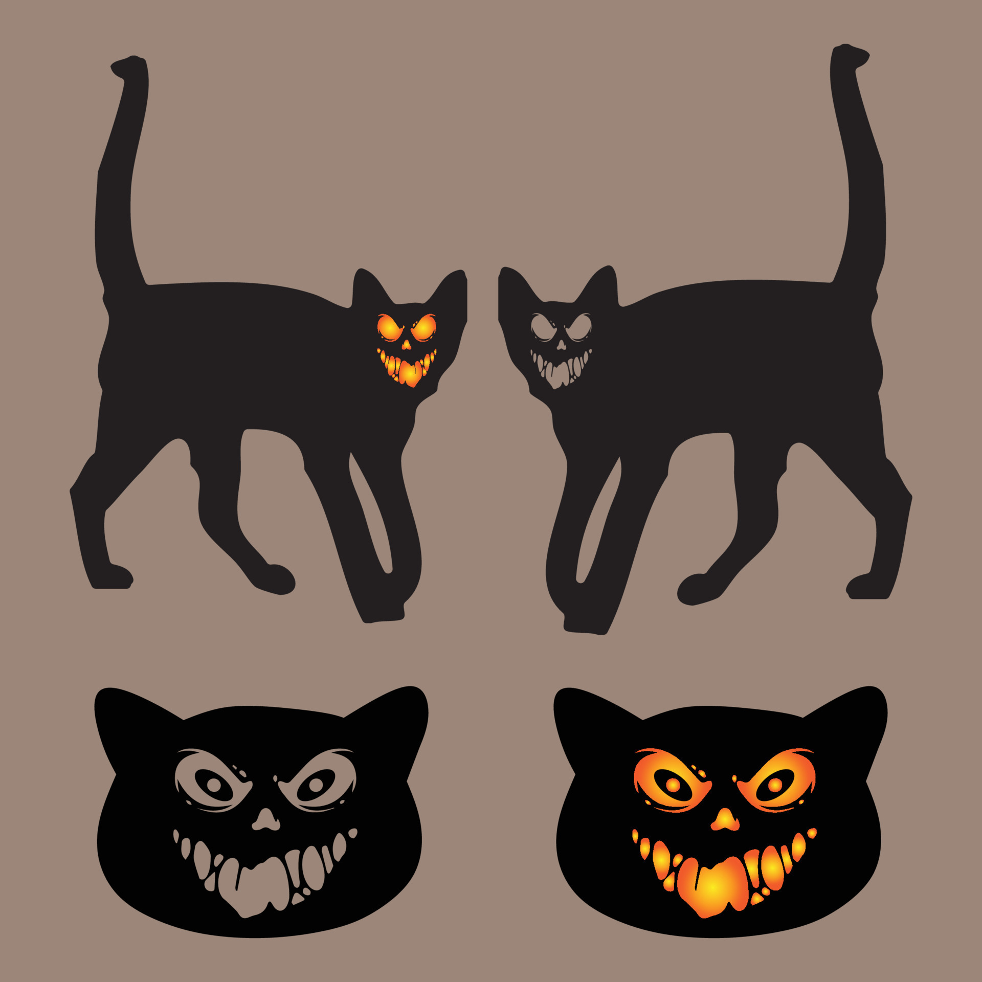 Scary Cat Halloween Cat Vector 11512750 Vector Art at Vecteezy