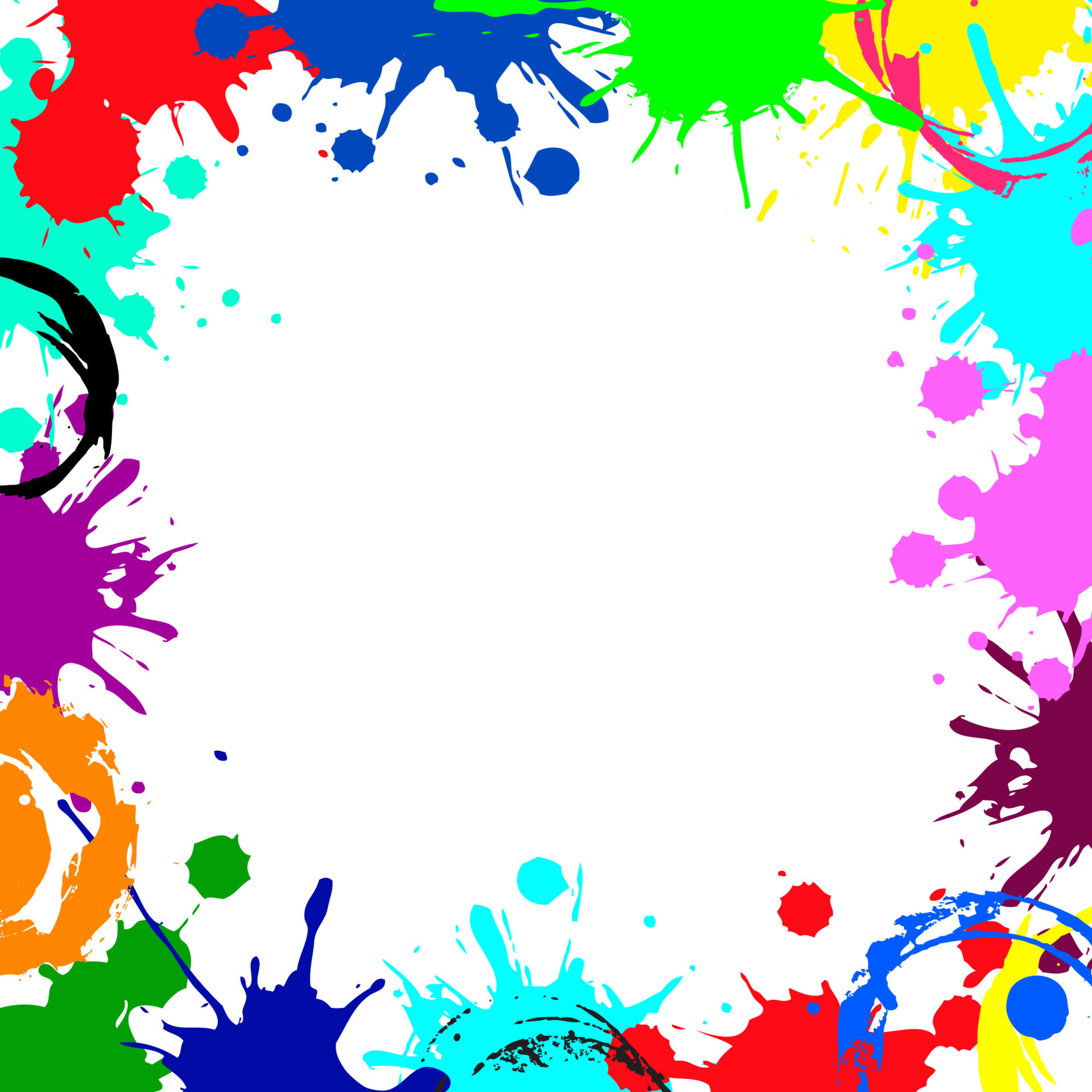 Vector Abstract Empty Frame From Color Ink Blobs Colorful Ink Abstract