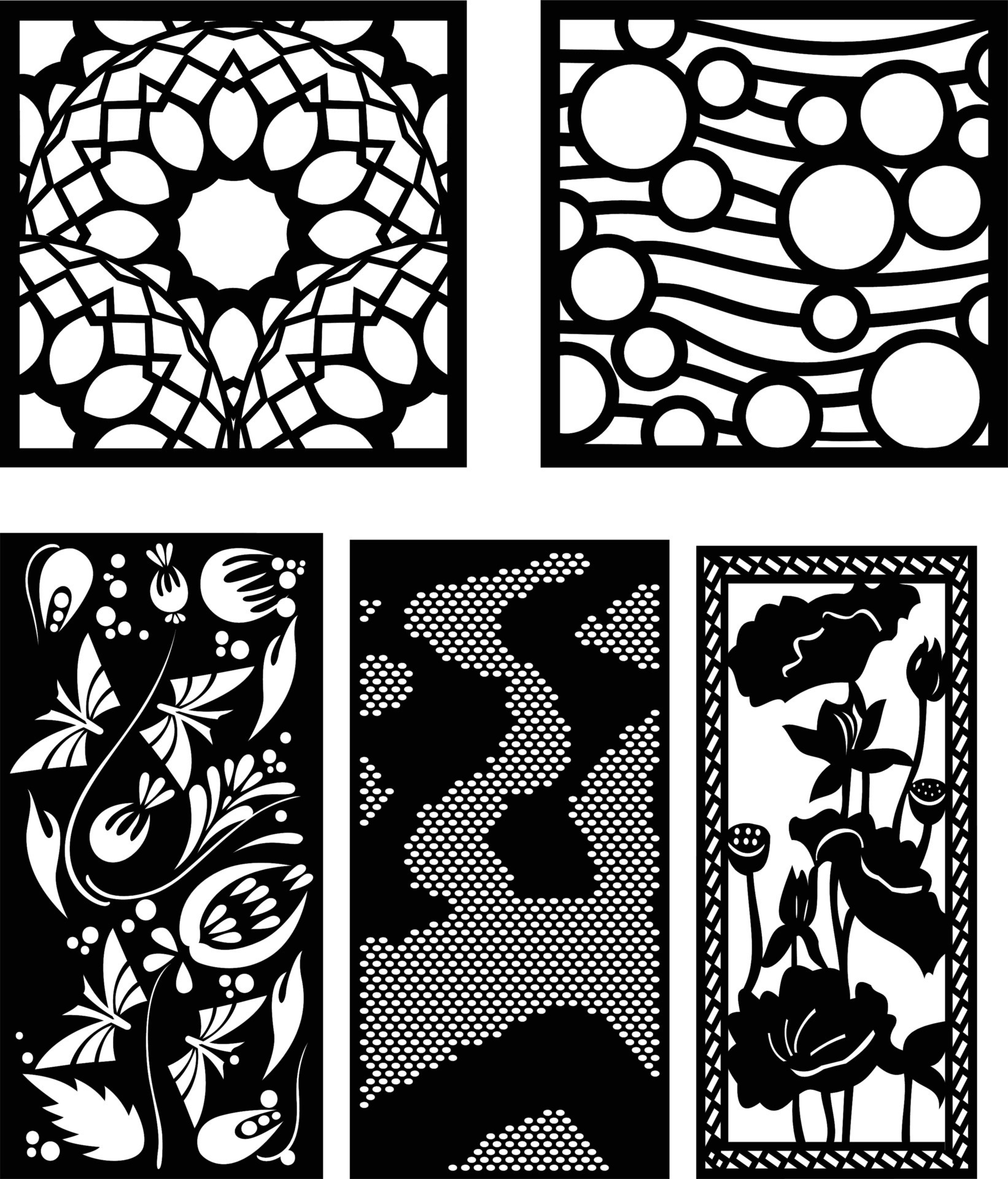 Jali Design For Graphic And Cnc Router Geometric Laser Cutting Vector