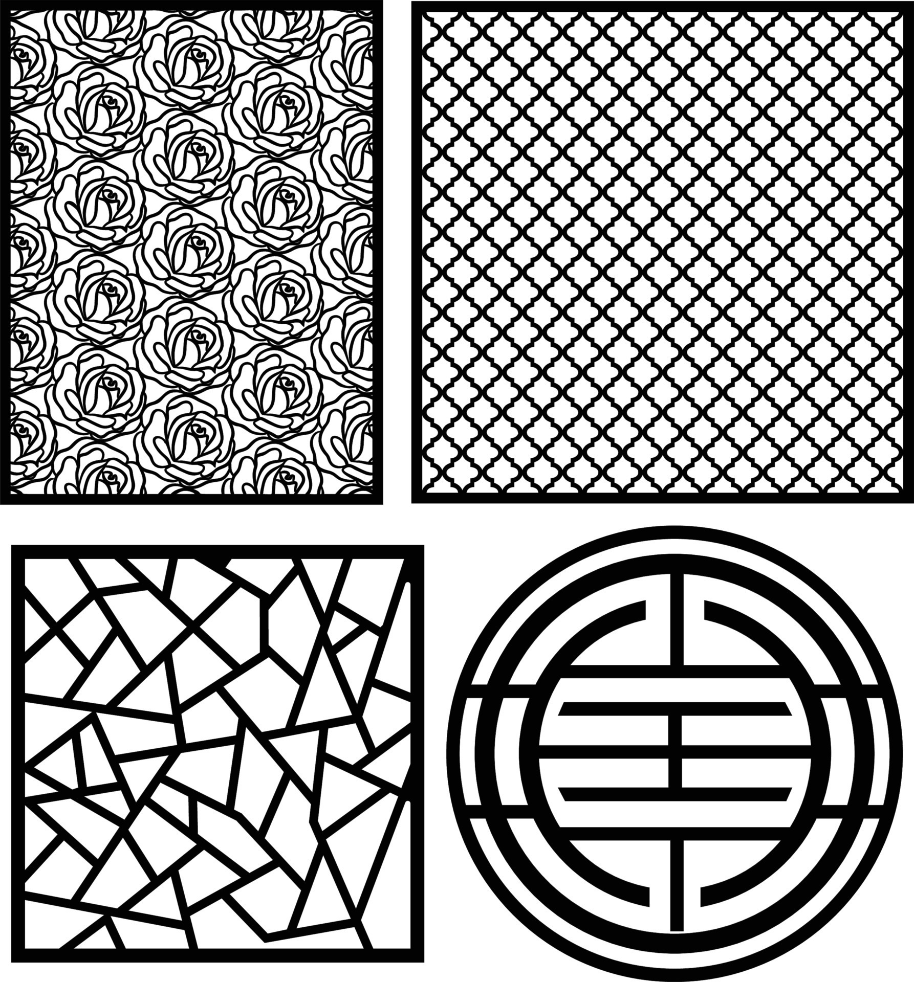 Jali Design For Graphic And Cnc Router Geometric Laser Cutting Vector