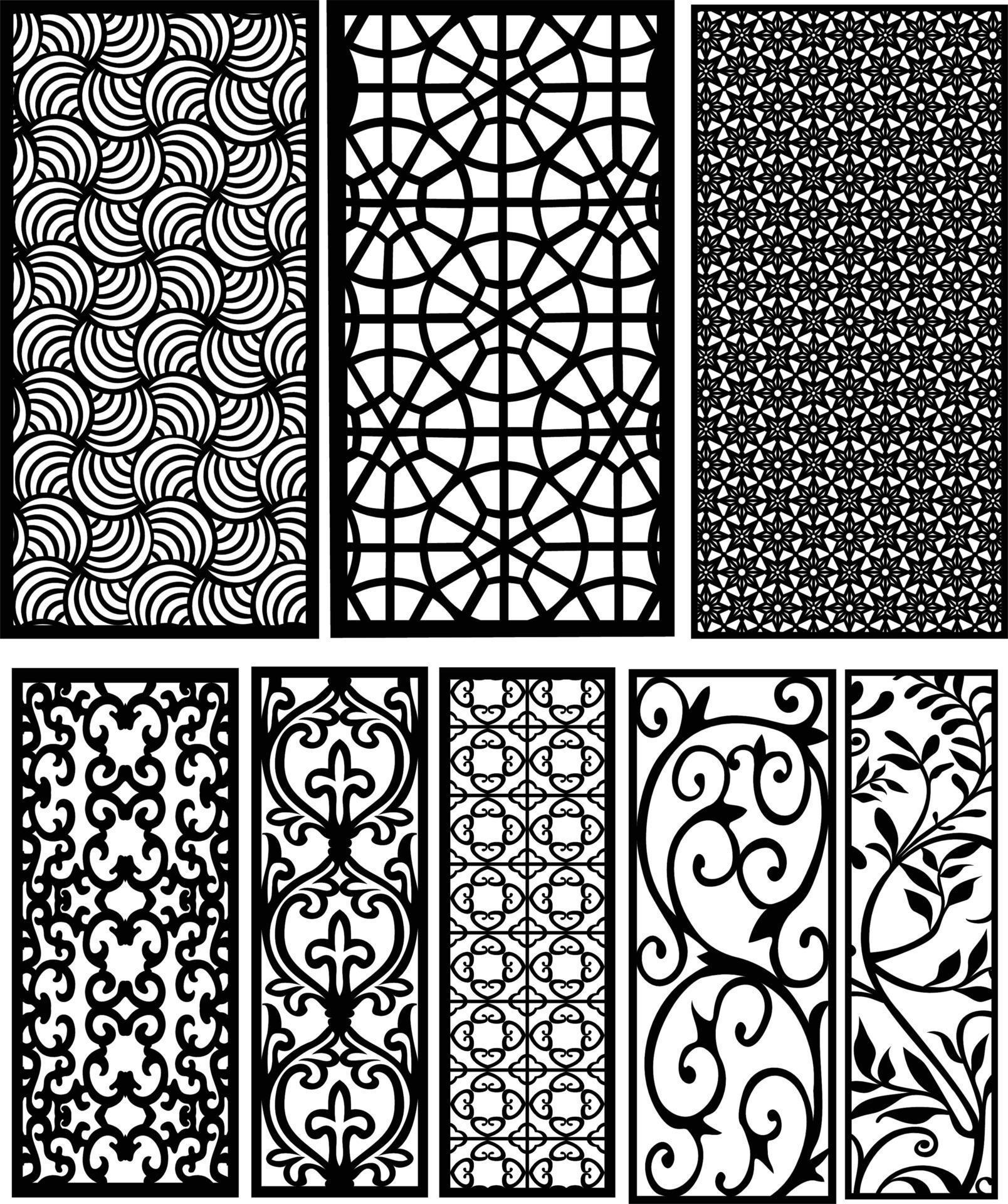 Jali design for graphic and CNC.router Geometric laser cutting vector pattern. 11512881 Vector ...