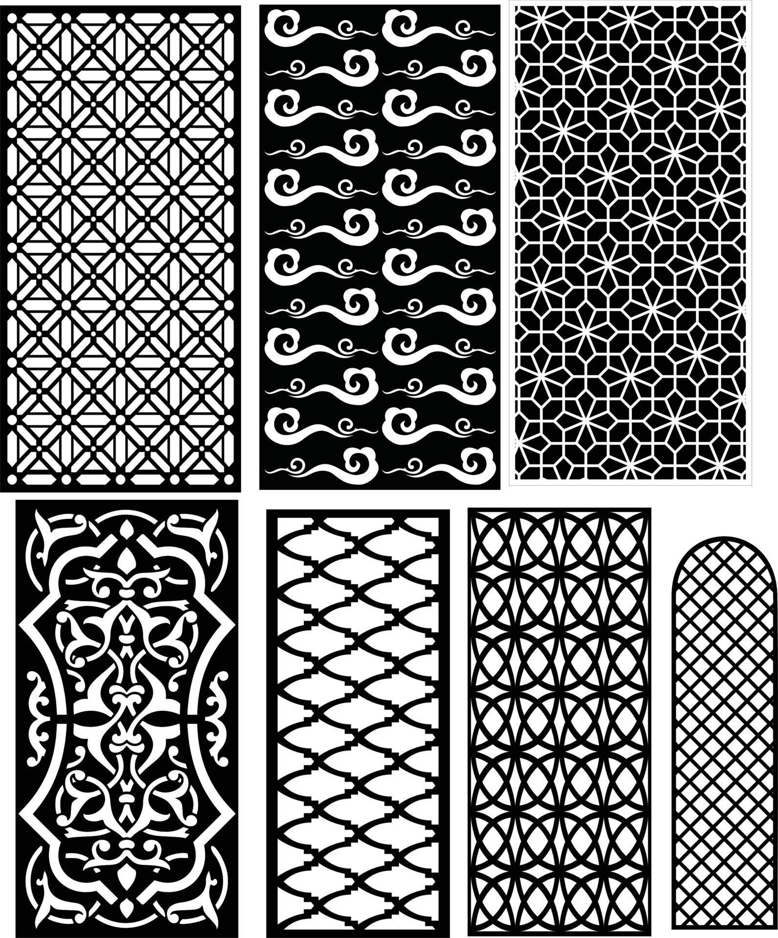 Jali design for graphic and CNC.router Geometric laser cutting vector pattern. 11512882 Vector ...