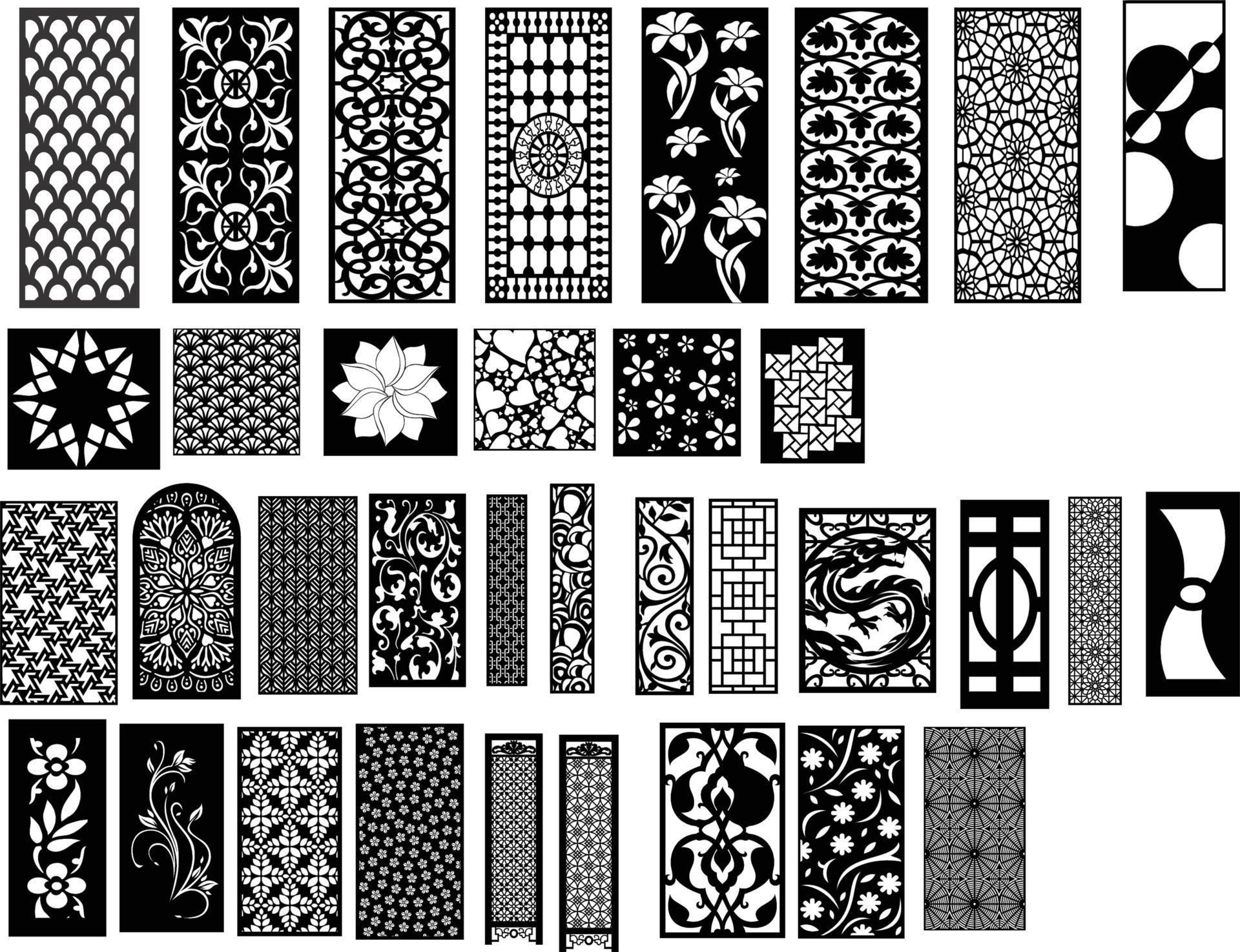 Jali design for graphic and CNC.router Geometric laser cutting vector ...