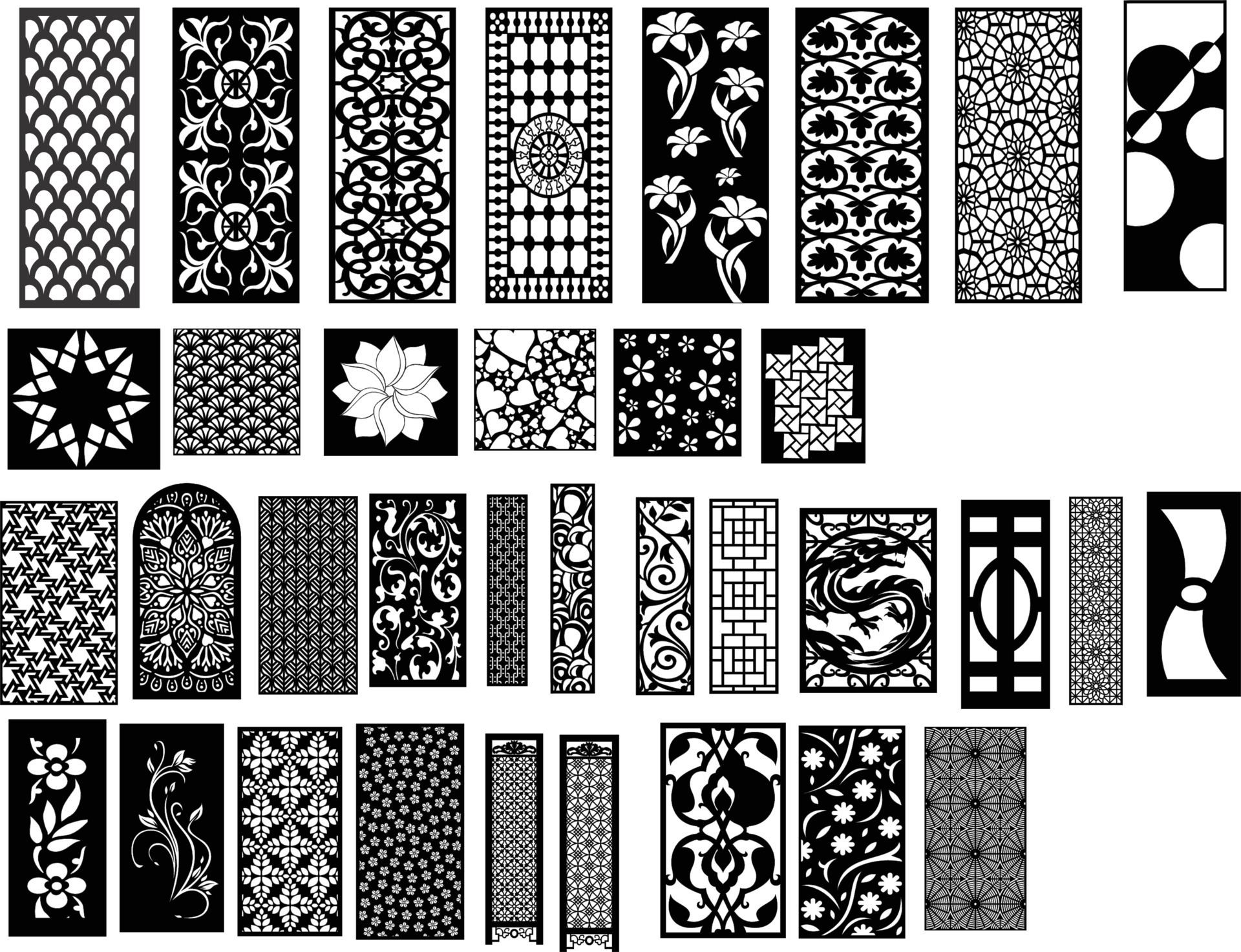 Jali Design For Graphic And Cnc Router Geometric Laser Cutting Vector