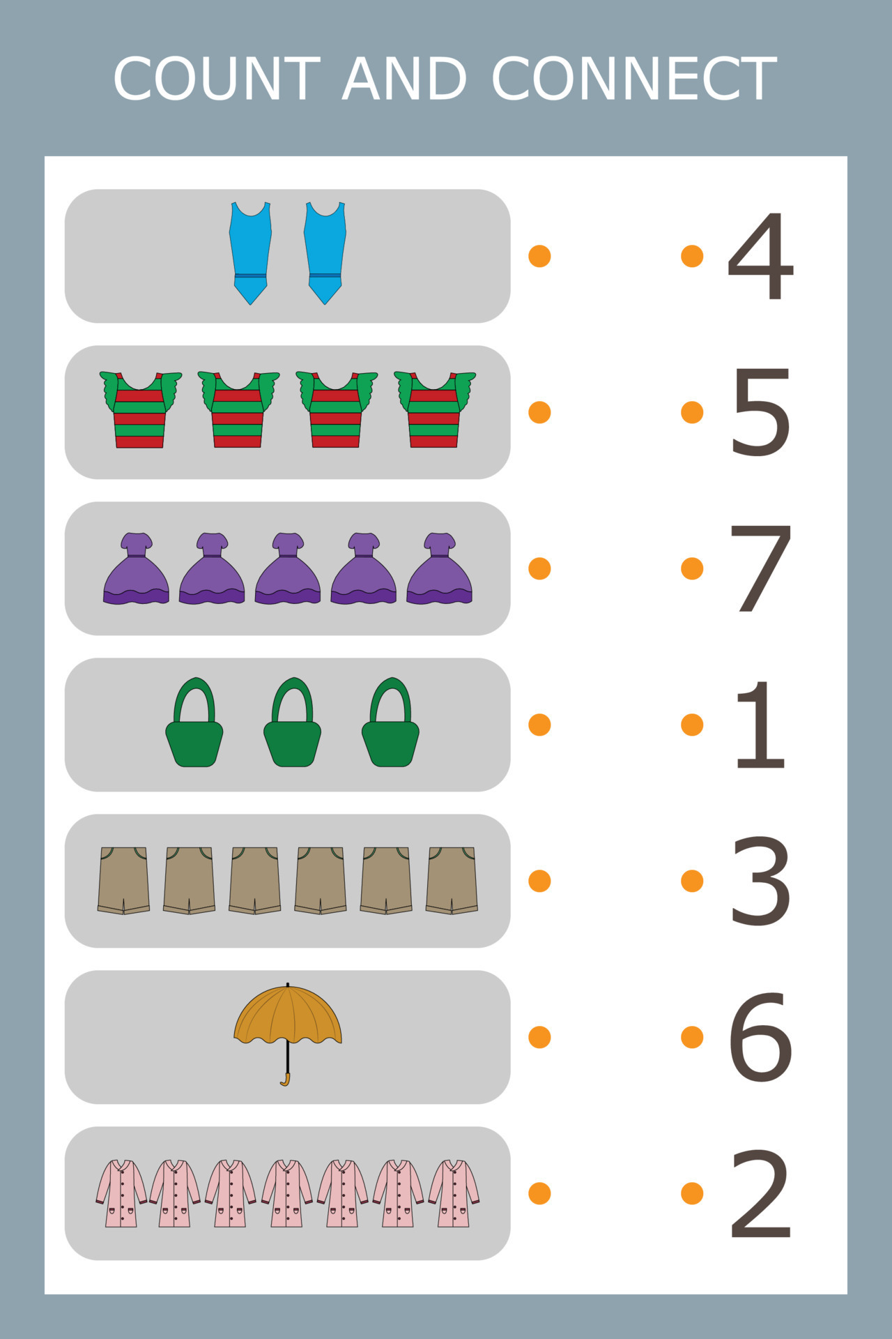 Counting Game for Preschool Children. Count how many clothes 11513118 ...