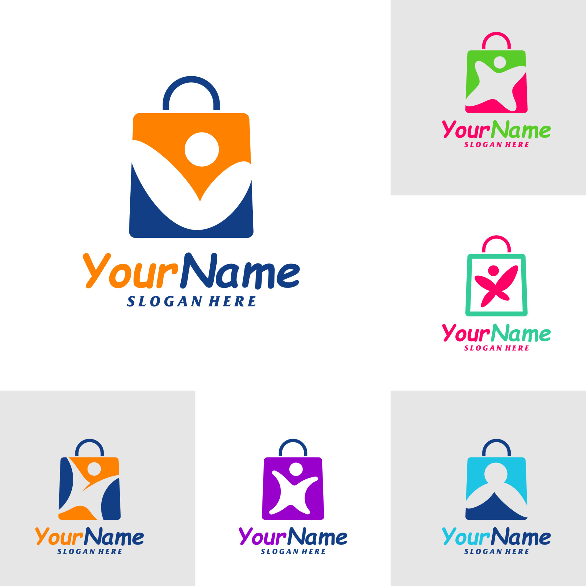 conjunto de plantilla de diseño de logotipo de tienda para niños ...