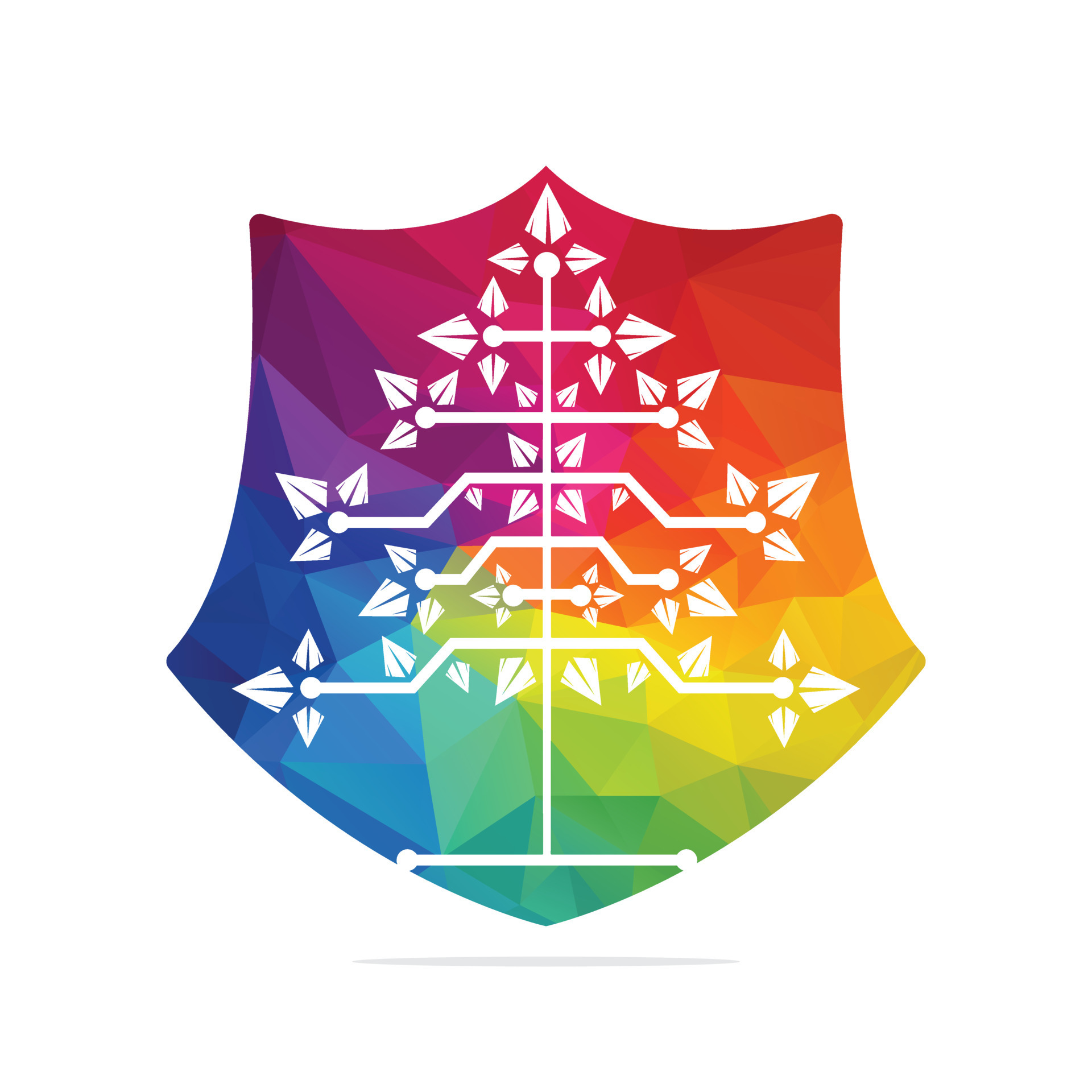 Vector Digital Christmas tree. Technical Triangle Tree Vector Template ...