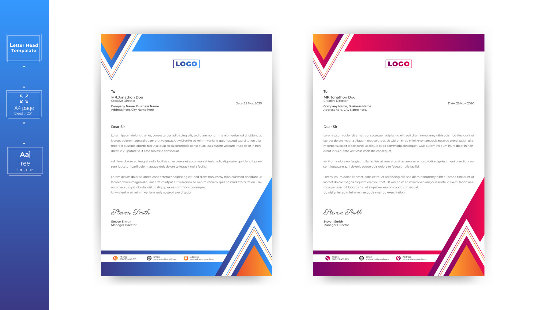 Business Style Letterhead Templates Design Letterhead Design For Your Project Vector Design