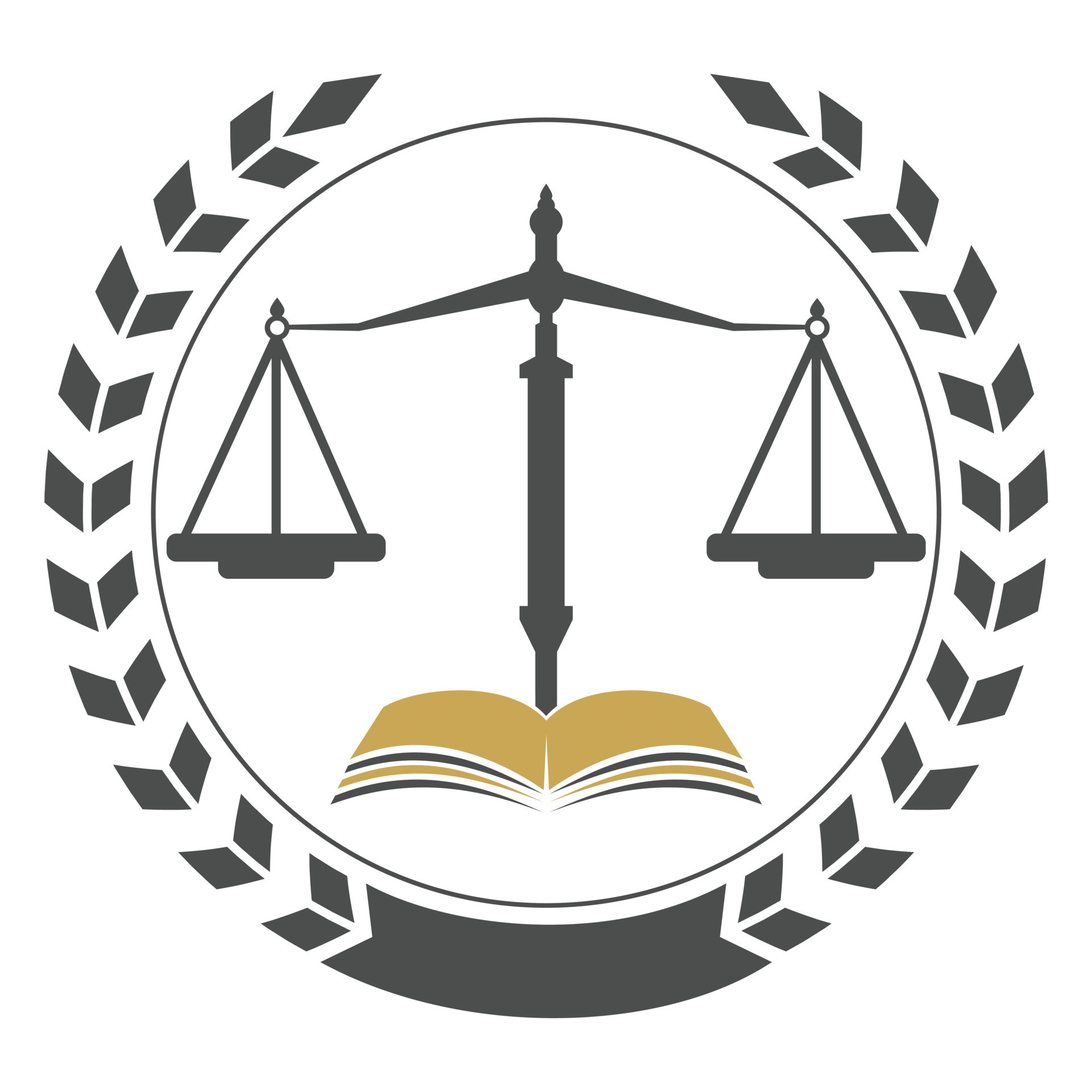 Equilibrio De La Ley De Educación Y Diseño Del Logotipo Del Monograma
