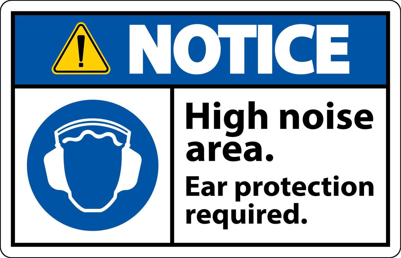 Notice Ear Protection Required Sign On White Background 11516657 Vector