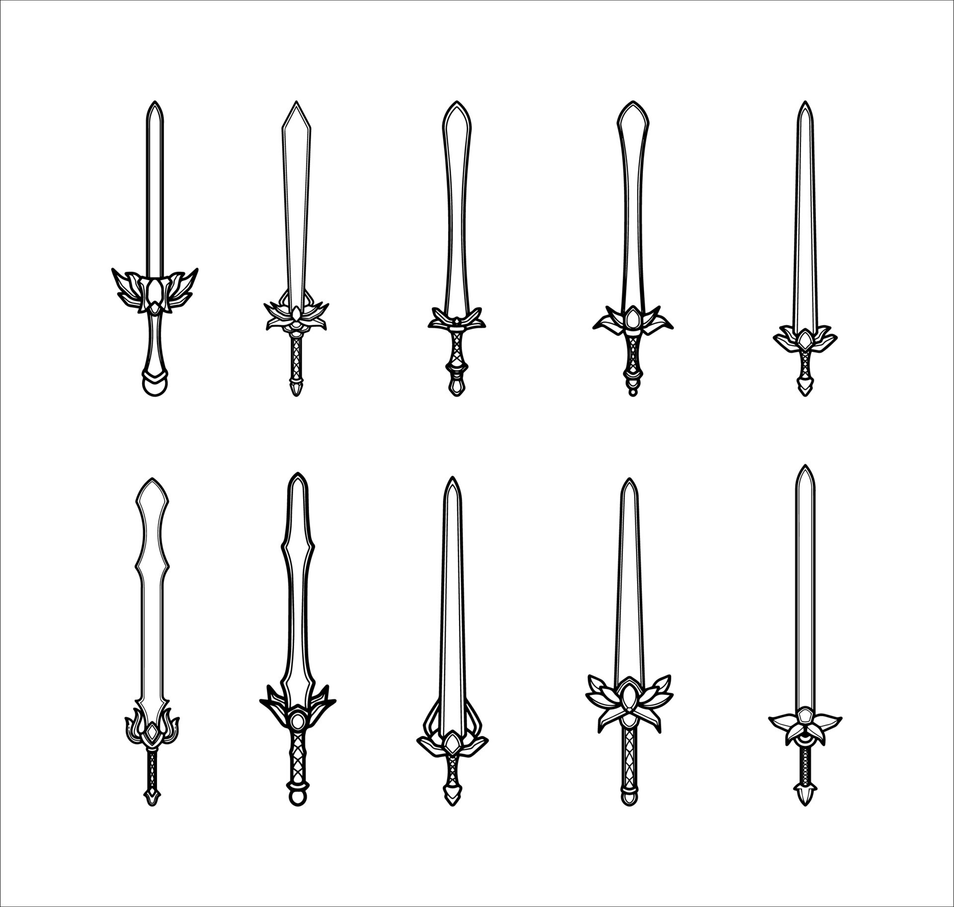 Collection of Sword Line Art Vector 11519243 Vector Art at Vecteezy Collection of Sword Line Art Vector 11519243 Vector Art at Vecteezy