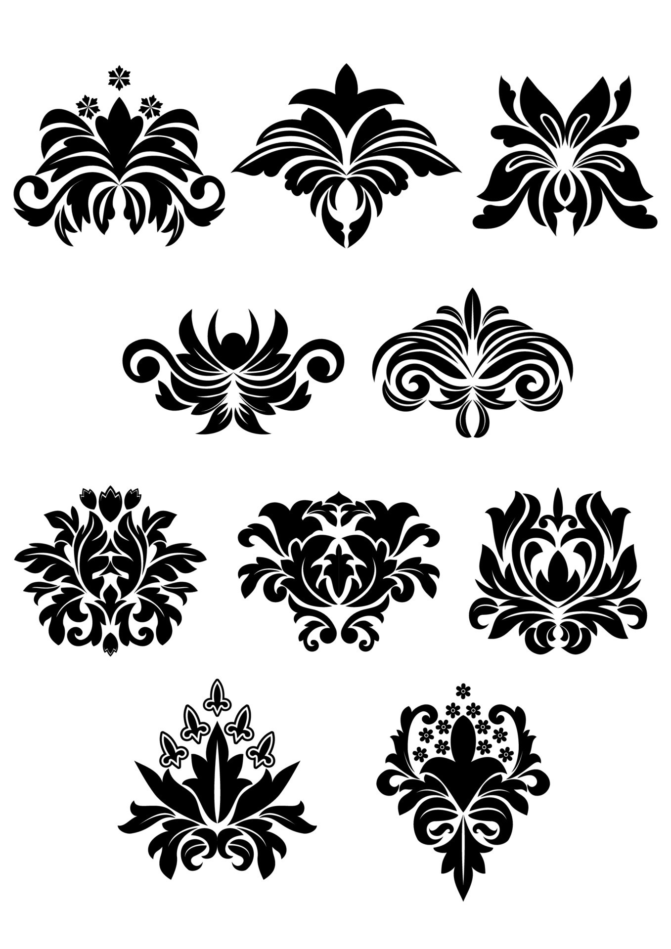 Floral Design Elements Set 11520122 Vector Art At Vecteezy