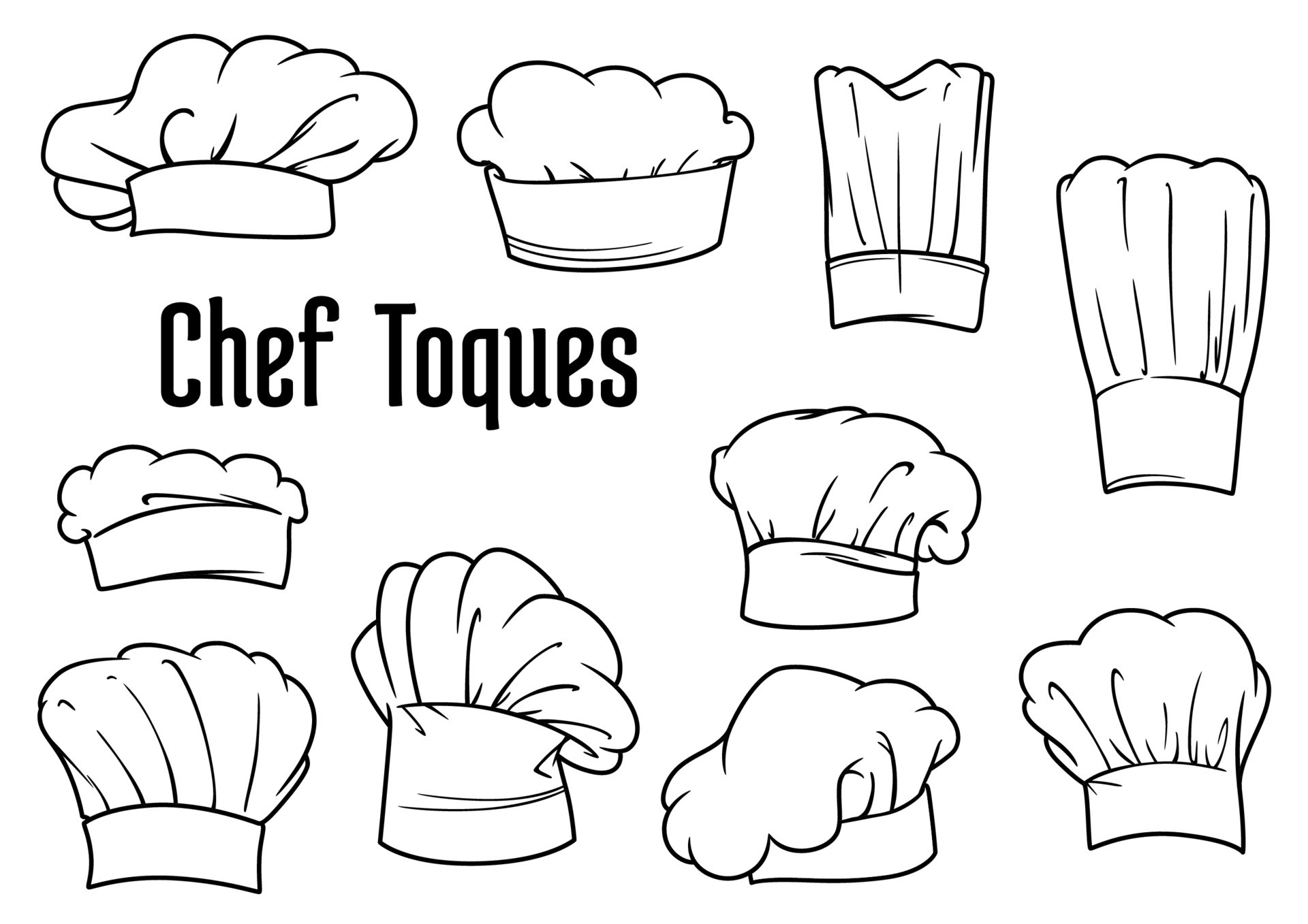 Chef caps and hats set 11520879 Vector Art at Vecteezy