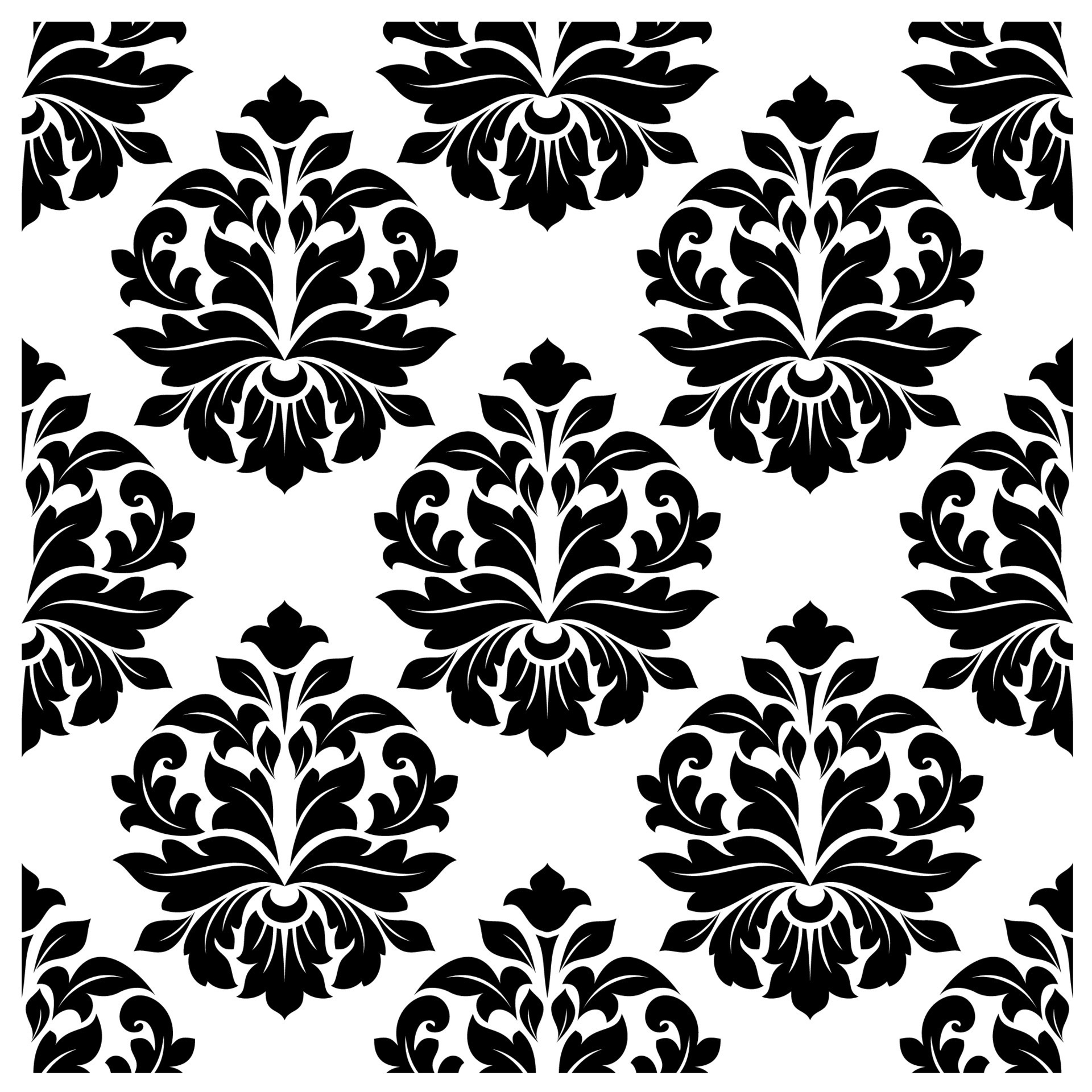 Black and white floral damask pattern 11522353 Vector Art at Vecteezy