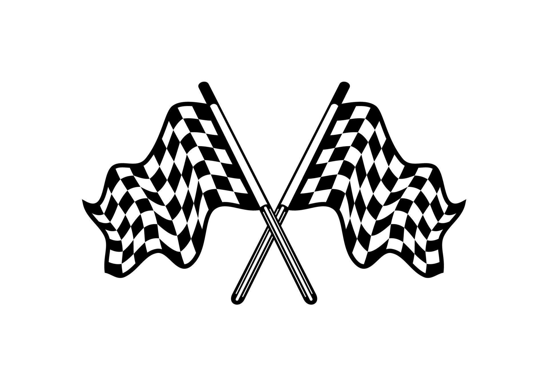 Crossed Pair Of Waving Checkered Flags 11527043 Vector Art At Vecteezy